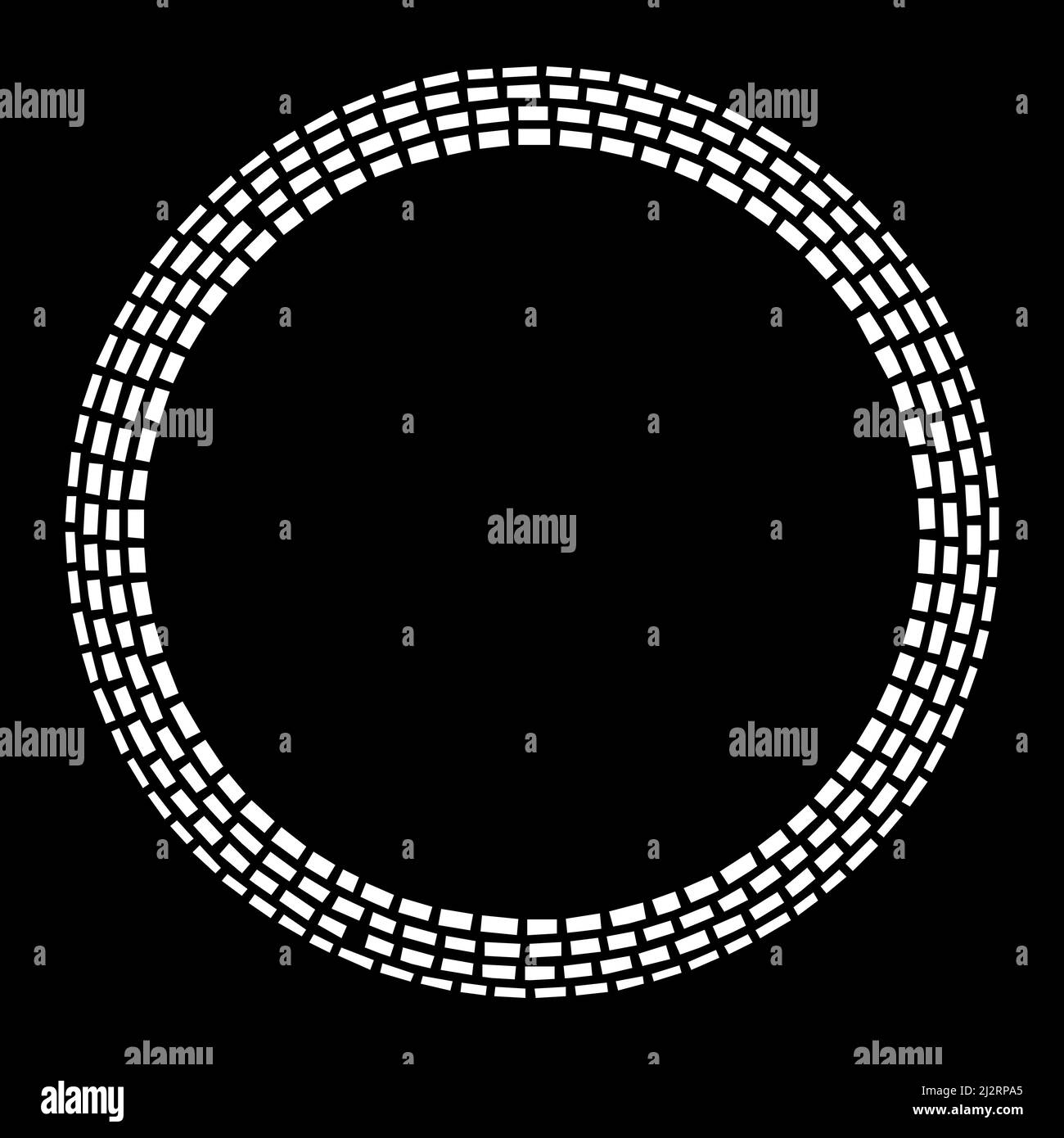 Concentric, geometric circle, ring design element of rectangle shapes ...