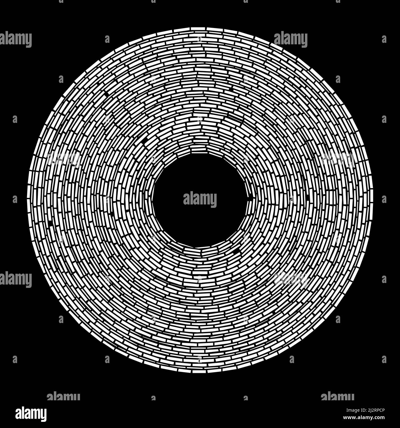 Concentric, geometric circle, ring design element of rectangle shapes ...