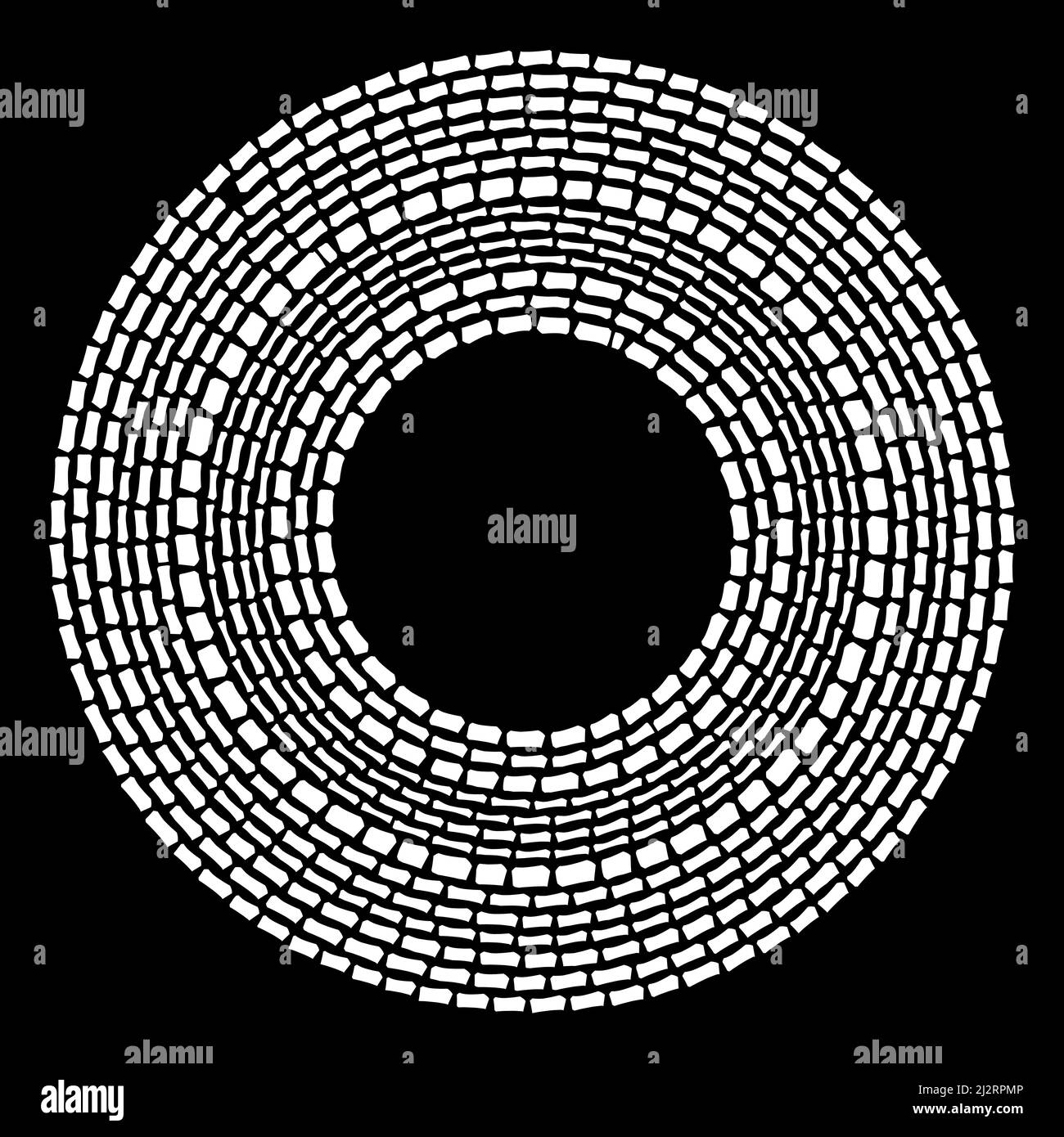 Circle rounded concentric pebble, stone, rock shapes. Circular ...