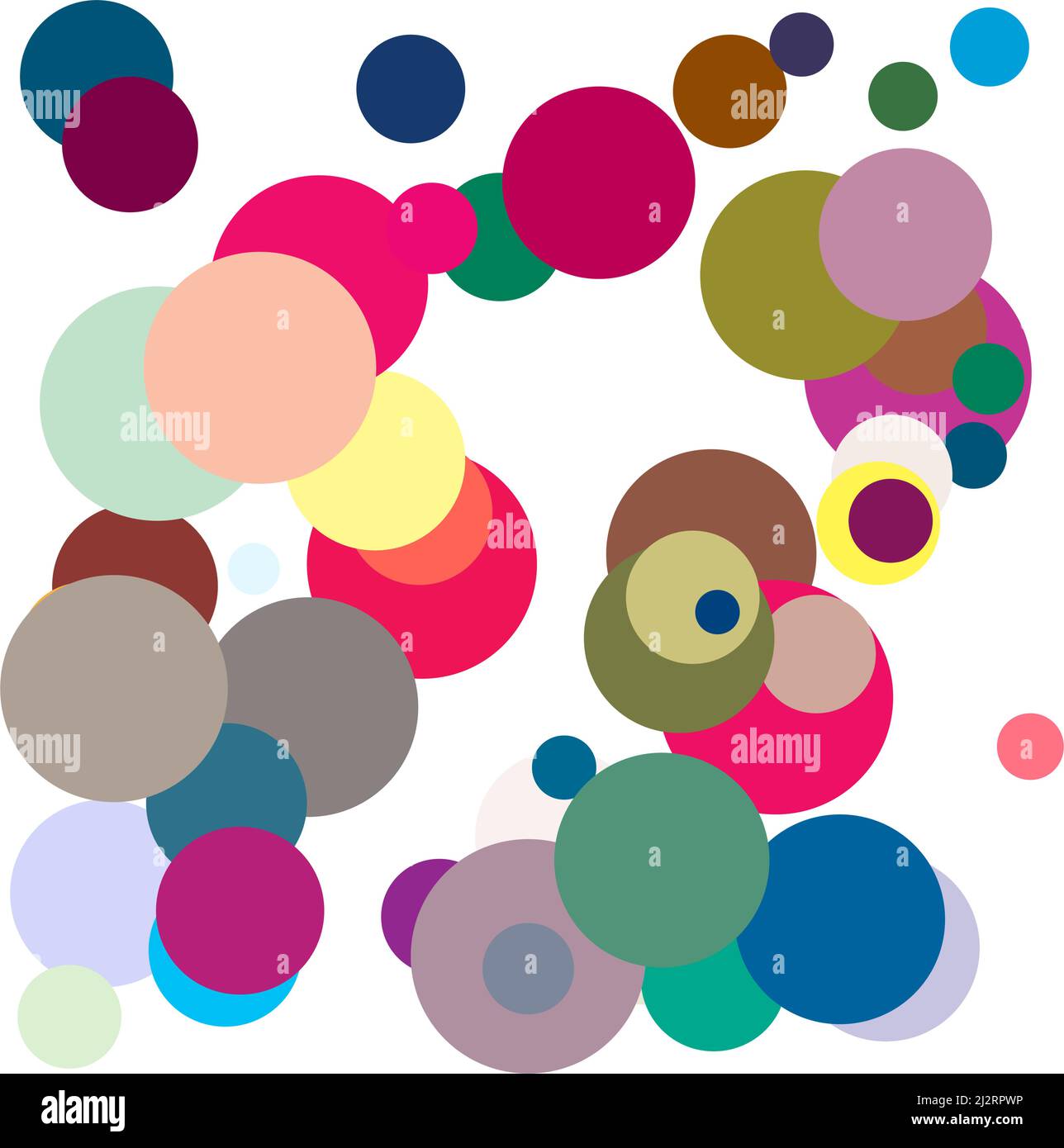 Random chaotic overlapping circles composition. Randomness concept ...