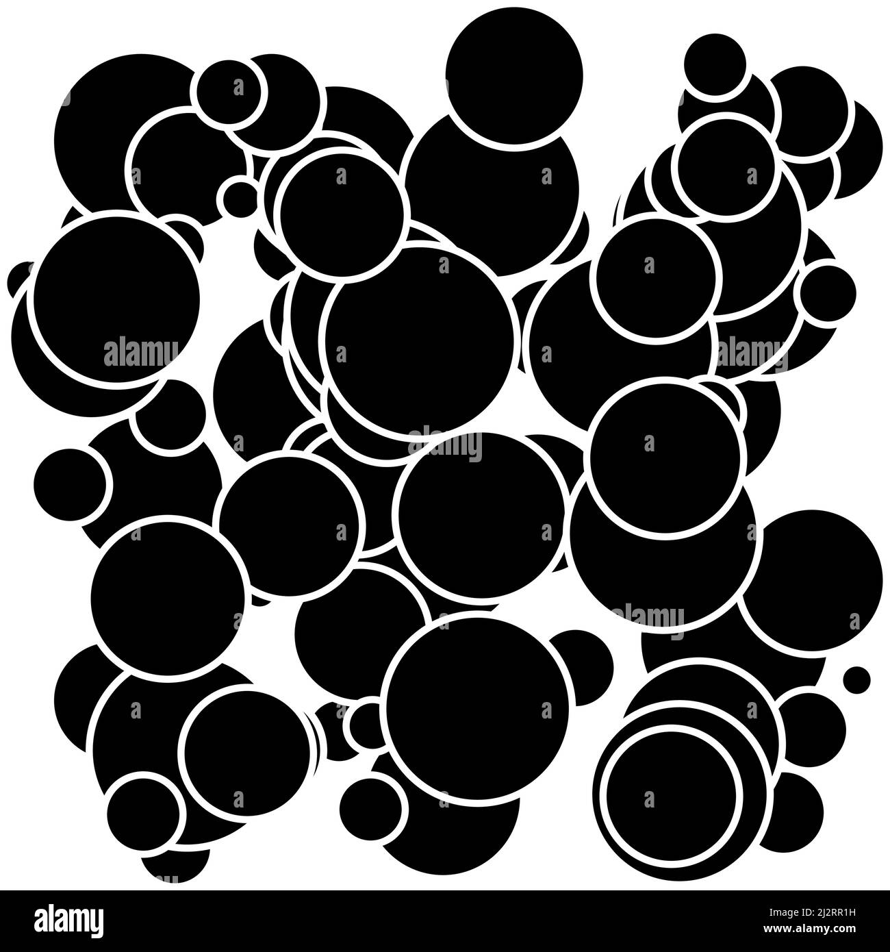 Random chaotic overlapping circles composition. Randomness concept ...