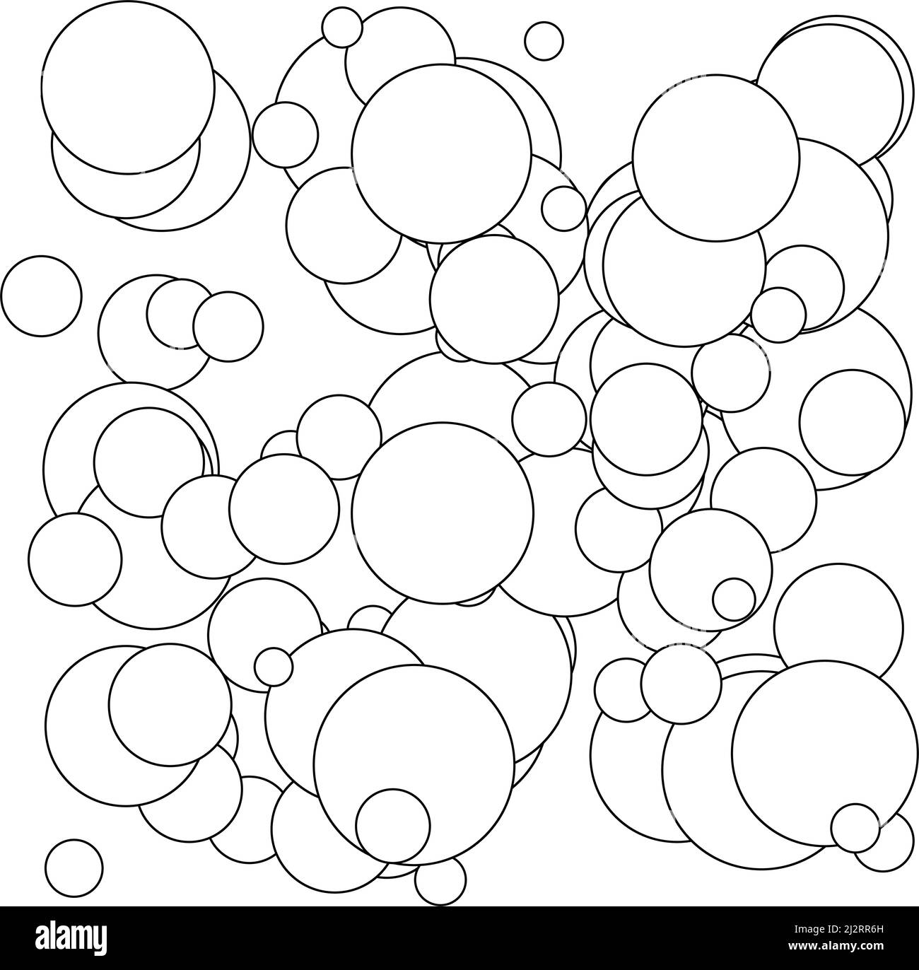 Random chaotic overlapping circles composition. Randomness concept ...
