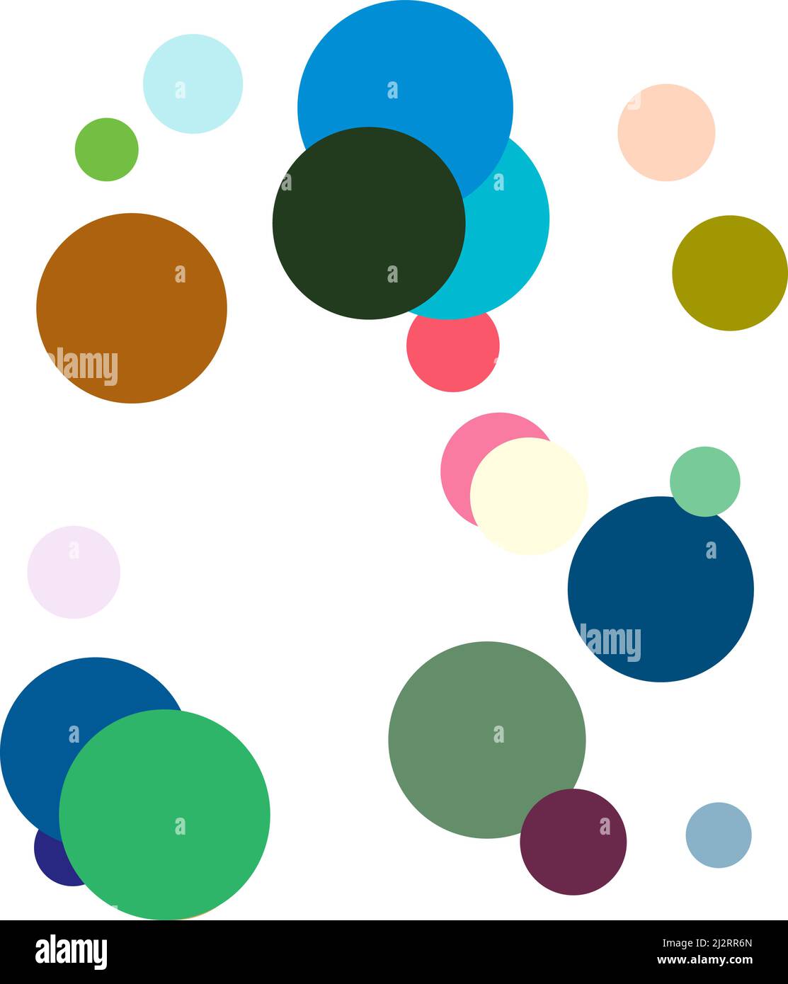 Random chaotic overlapping circles composition. Randomness concept ...
