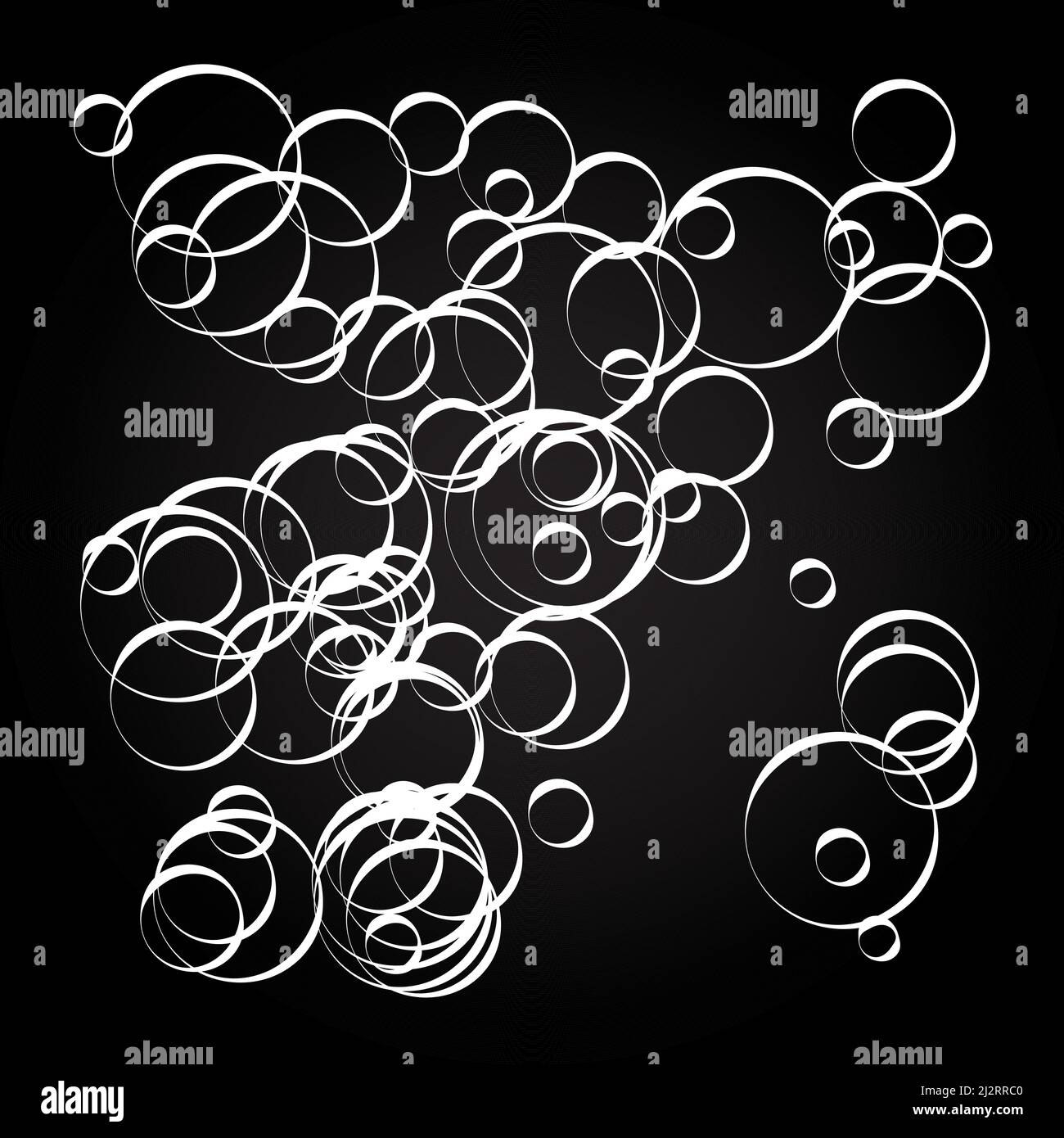 Random chaotic overlapping circles composition. Randomness concept ...
