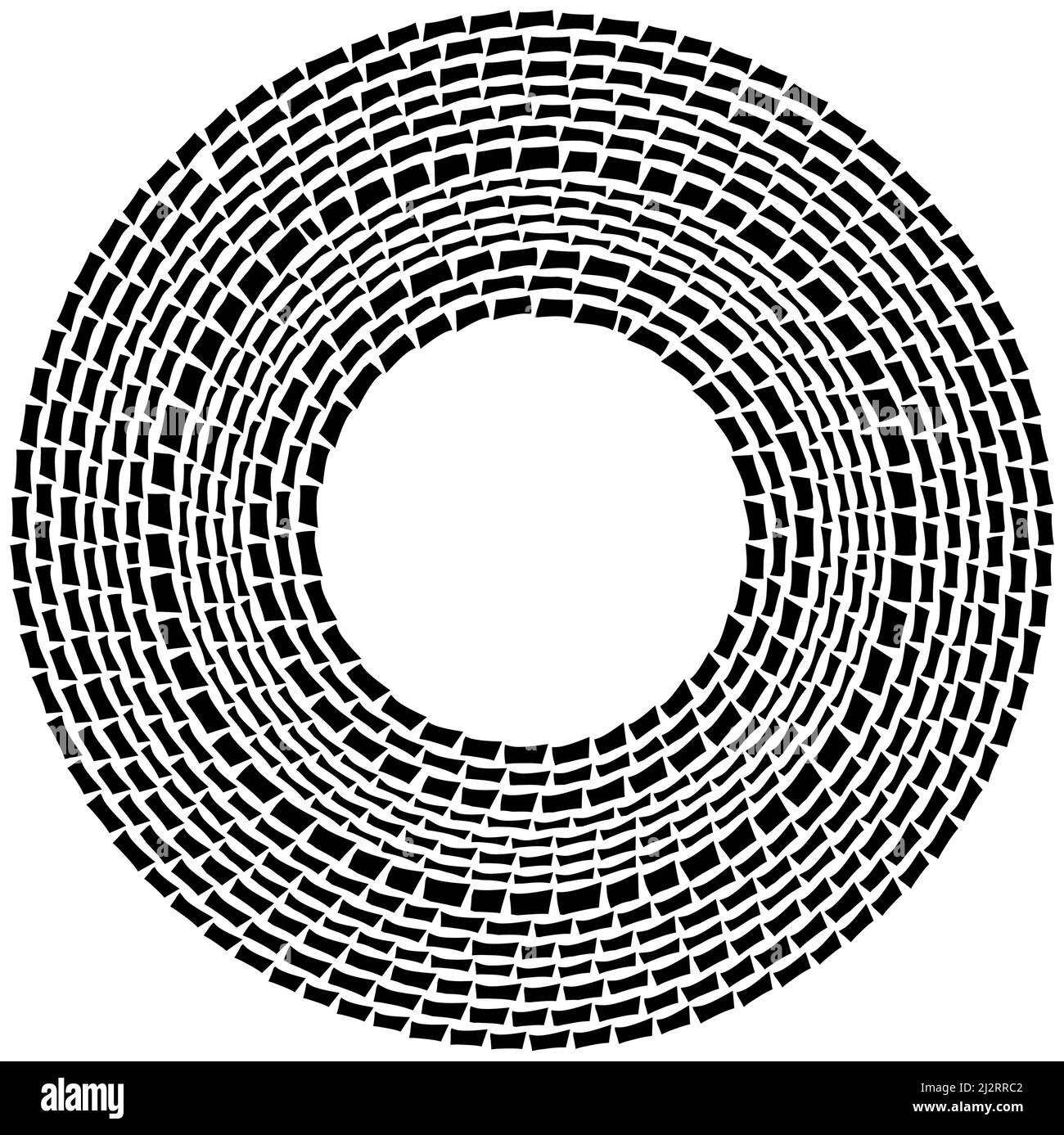 Concentric, geometric circle, ring design element of rectangle shapes ...