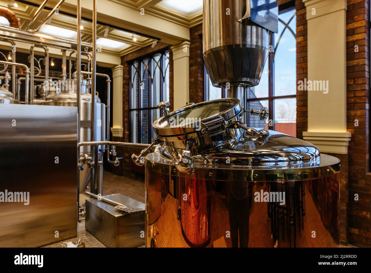 Private microbrewery. Craft beer production Stock Photo - Alamy