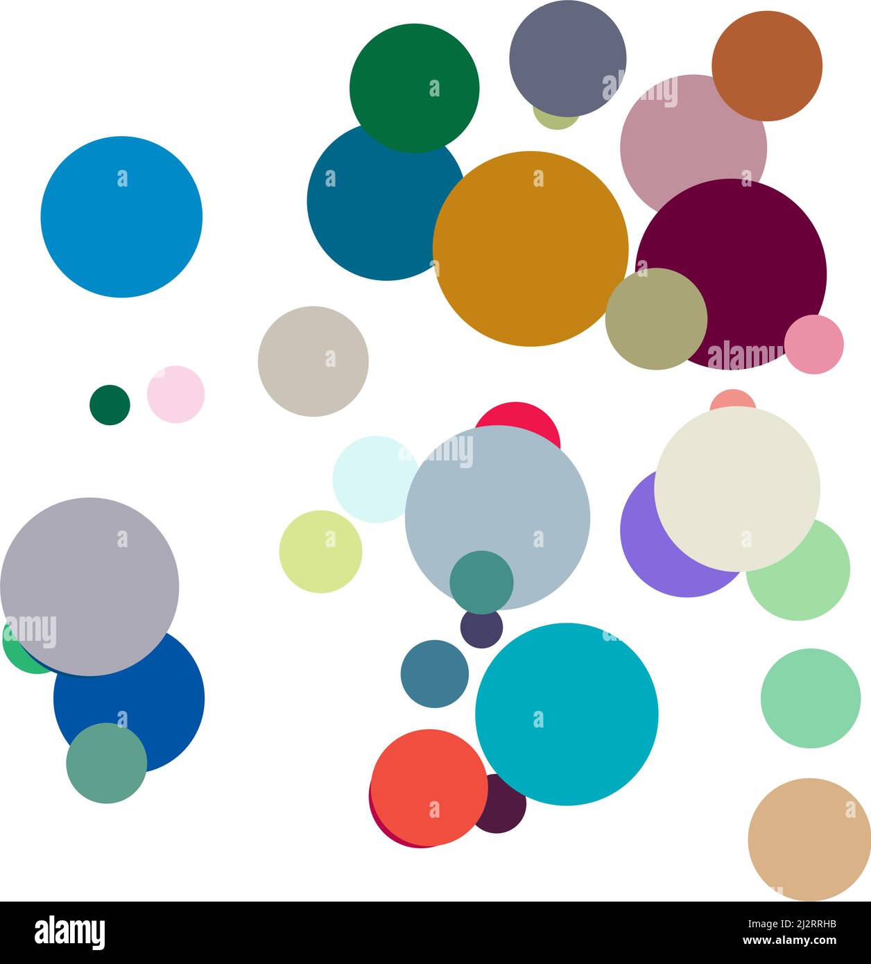 Random chaotic overlapping circles composition. Randomness concept ...