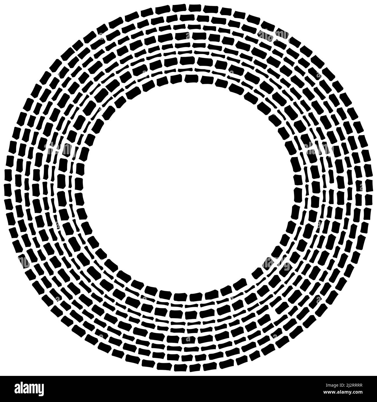 Circle rounded concentric pebble, stone, rock shapes. Circular ...