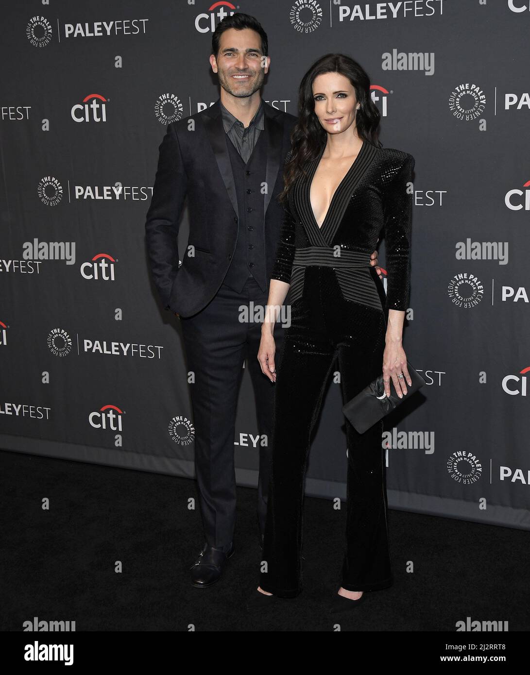 (L-R) Tyler Hoechlin and Elizabeth Tulloch at PaleyFest LA - SUPERMAN ...