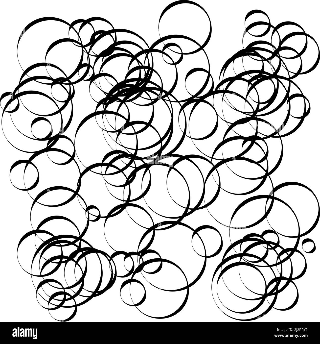 Random chaotic overlapping circles composition. Randomness concept ...