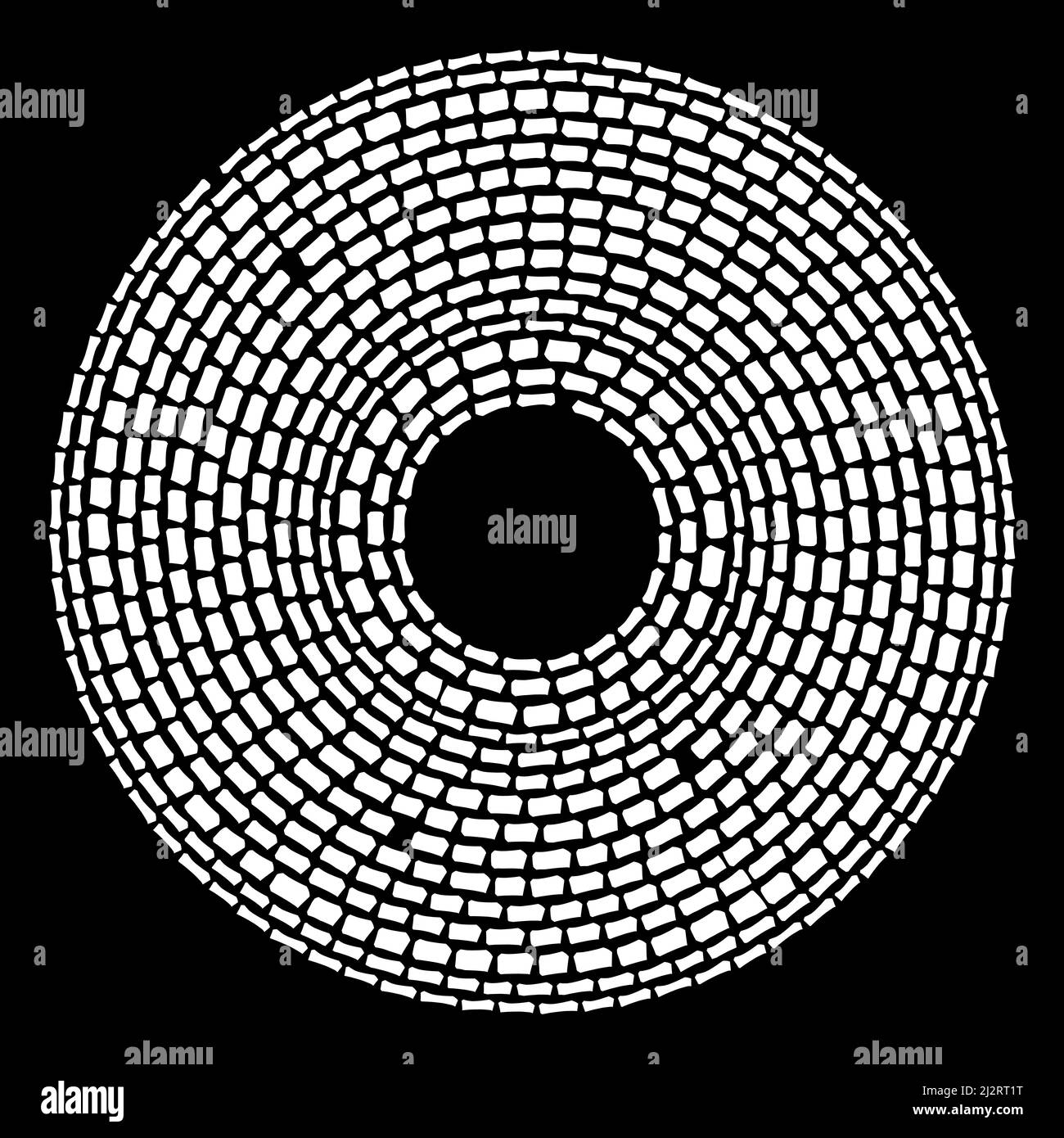 Circle rounded concentric pebble, stone, rock shapes. Circular ...