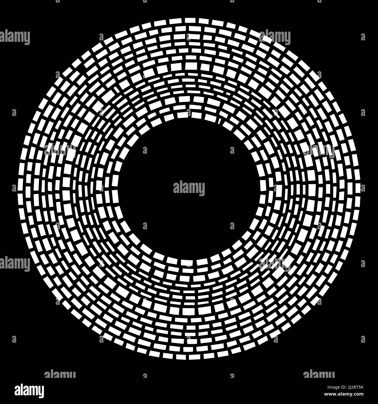 Concentric, geometric circle, ring design element of rectangle shapes ...