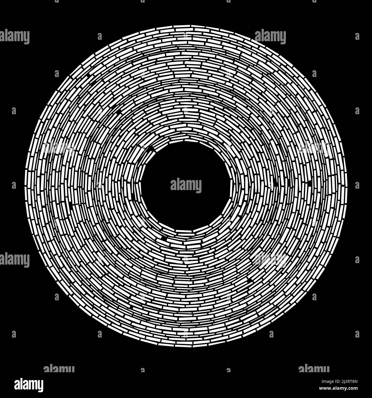 Concentric, geometric circle, ring design element of rectangle shapes ...