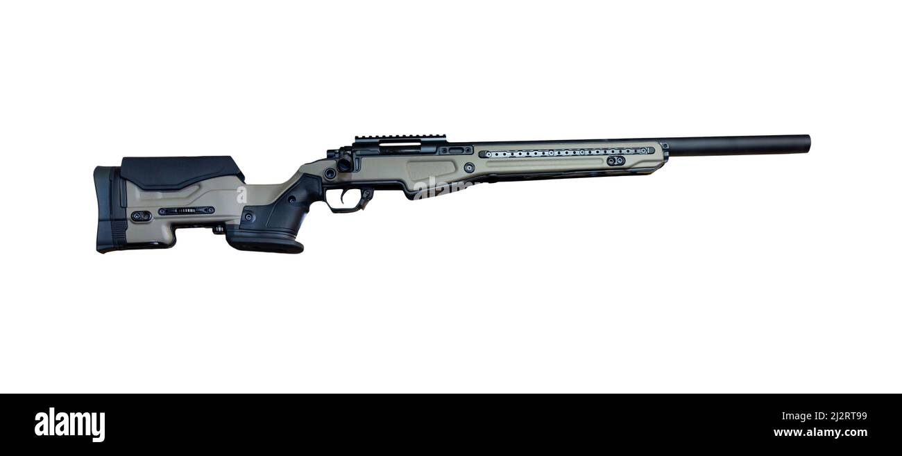 Bolt action rifle isolated over white background Stock Photo - Alamy