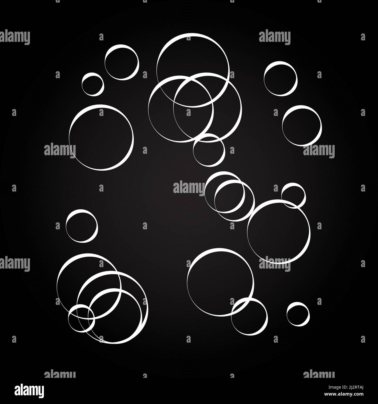 Random chaotic overlapping circles composition. Randomness concept ...