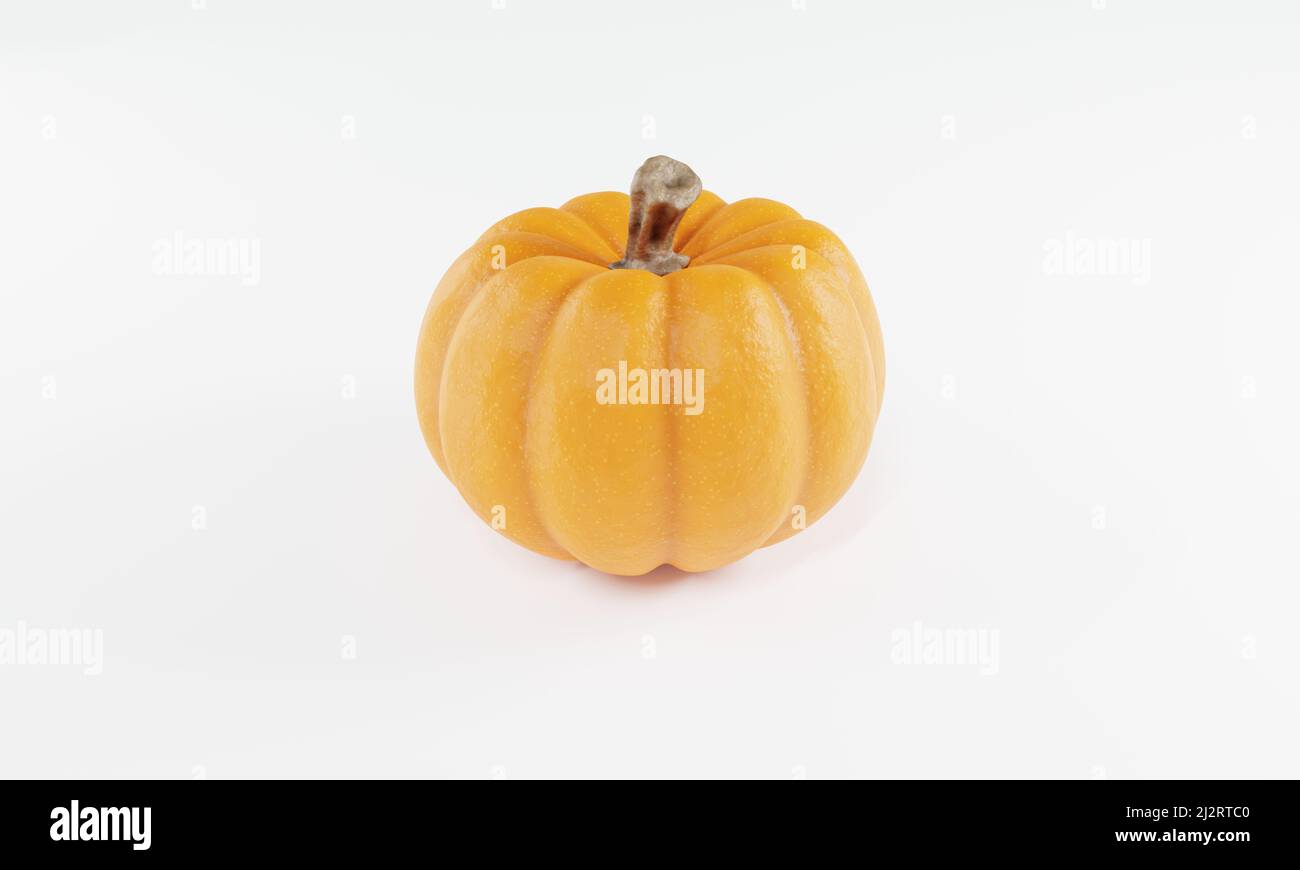 3D render. Pumpkin isolated on a white background. 3D illustration ...
