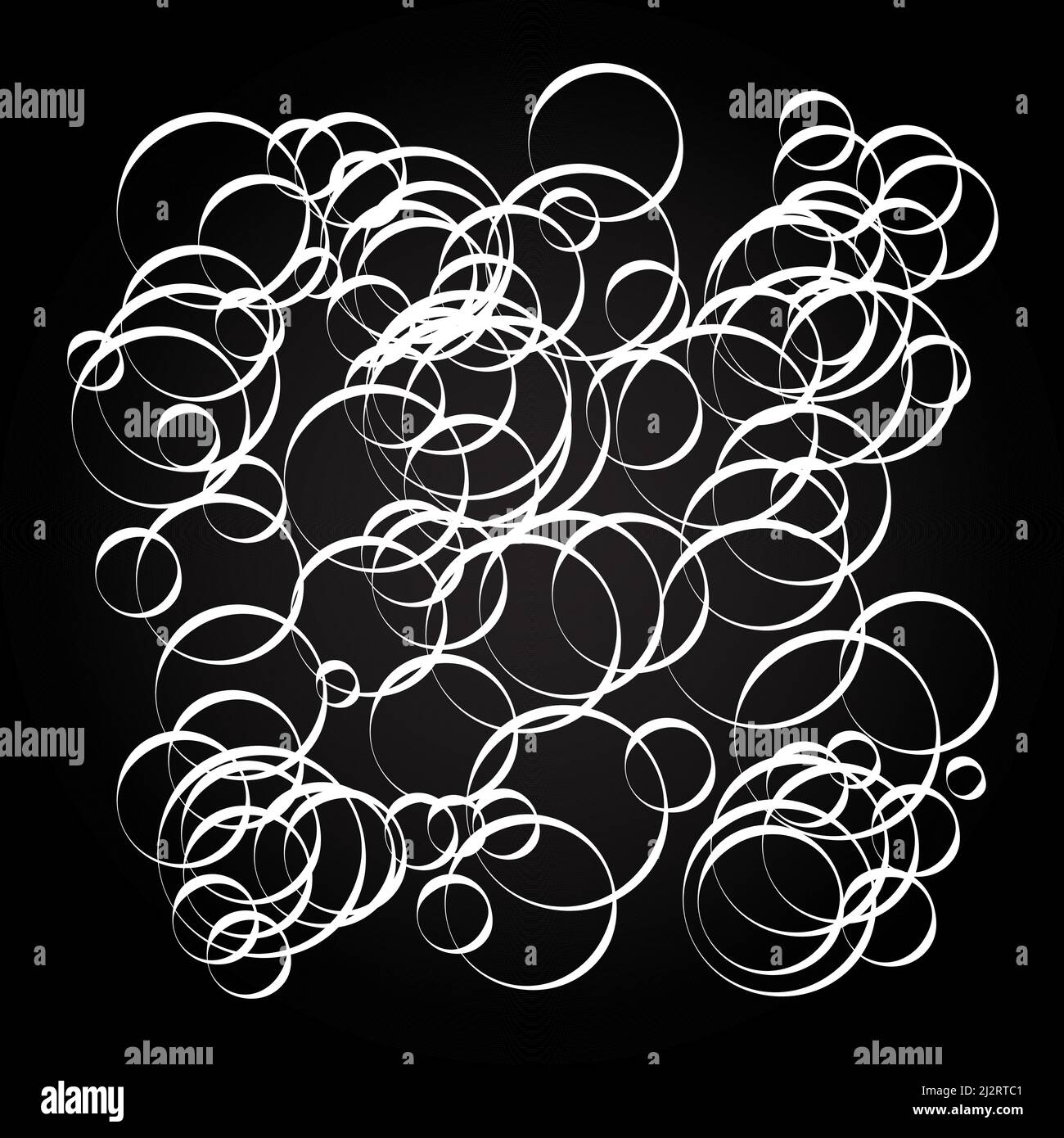 Random chaotic overlapping circles composition. Randomness concept ...