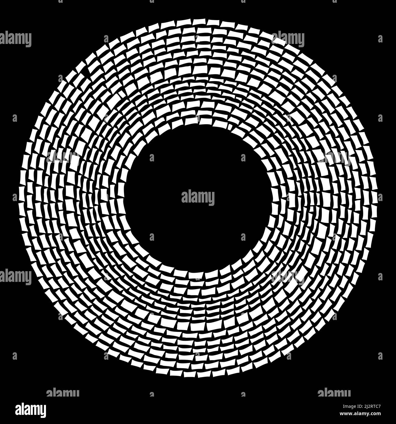 Concentric, geometric circle, ring design element of rectangle shapes ...