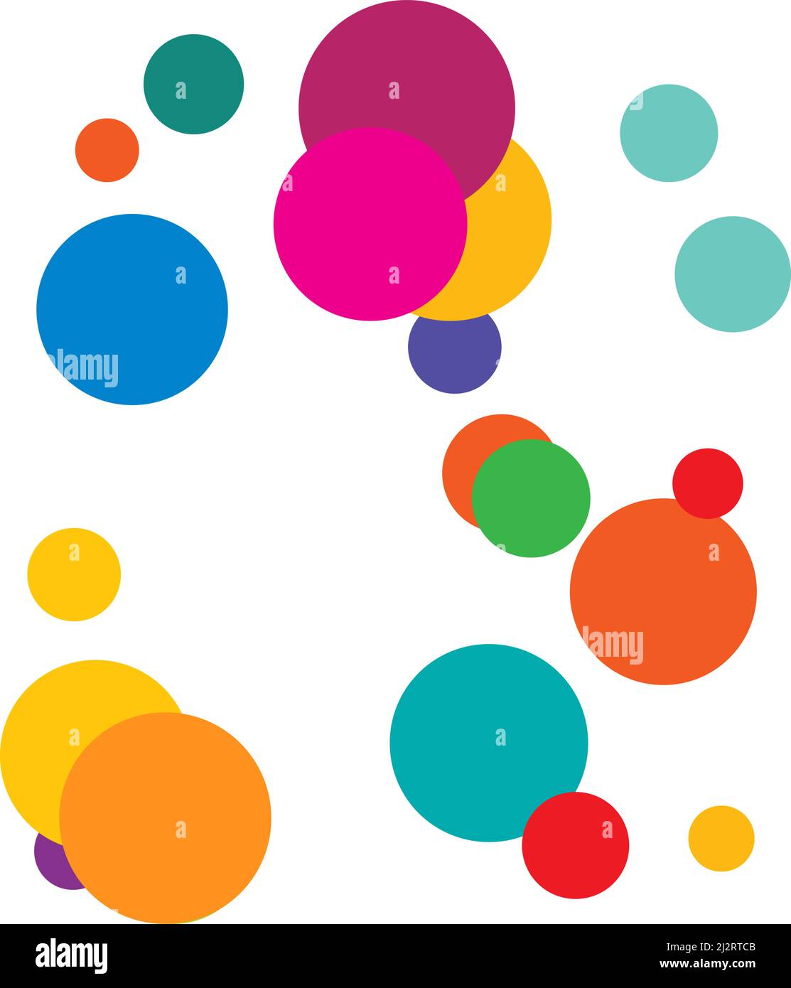 Random chaotic overlapping circles composition. Randomness concept ...