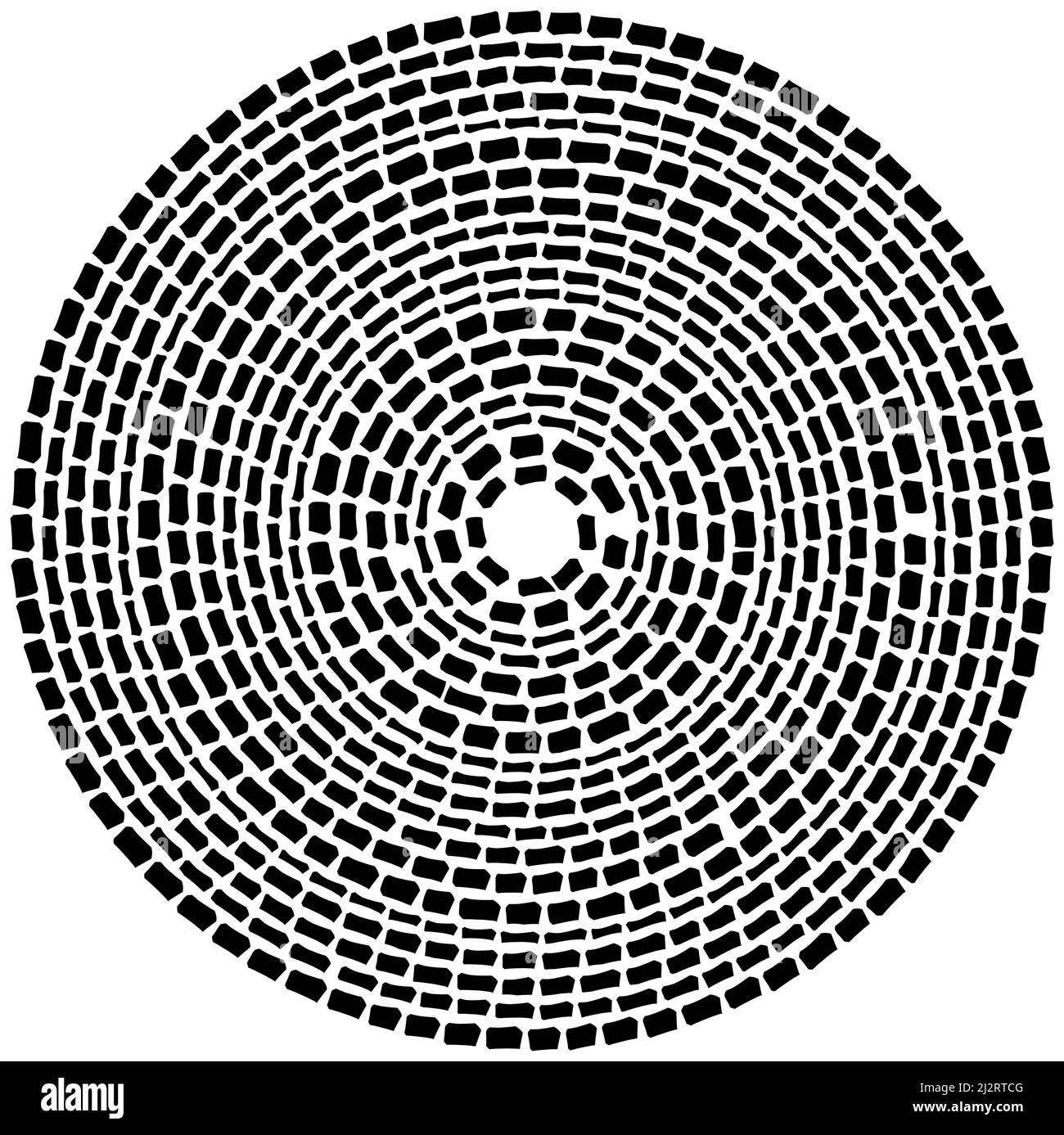 Circle rounded concentric pebble, stone, rock shapes. Circular ...