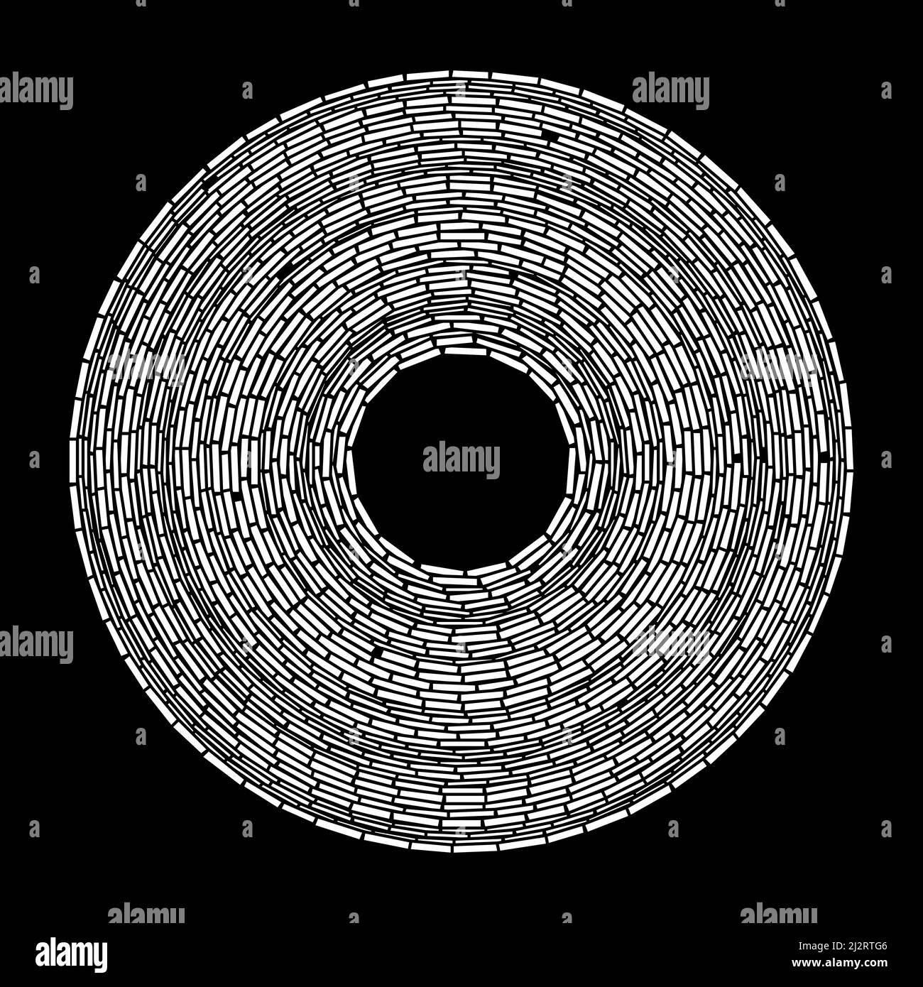 Concentric, geometric circle, ring design element of rectangle shapes ...