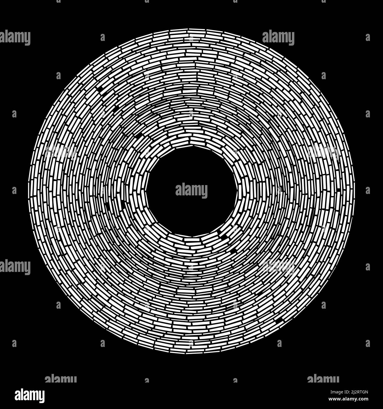 Concentric, geometric circle, ring design element of rectangle shapes ...