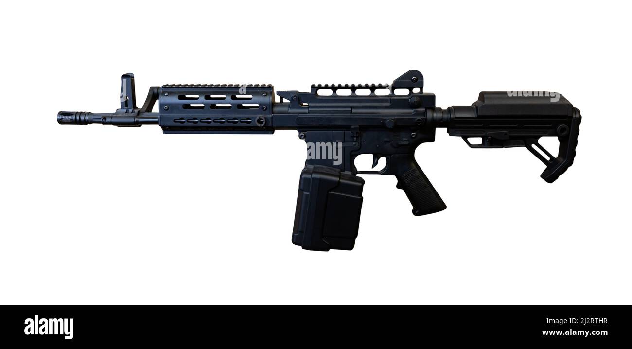 Assault rifle isolated over white background Stock Photo - Alamy