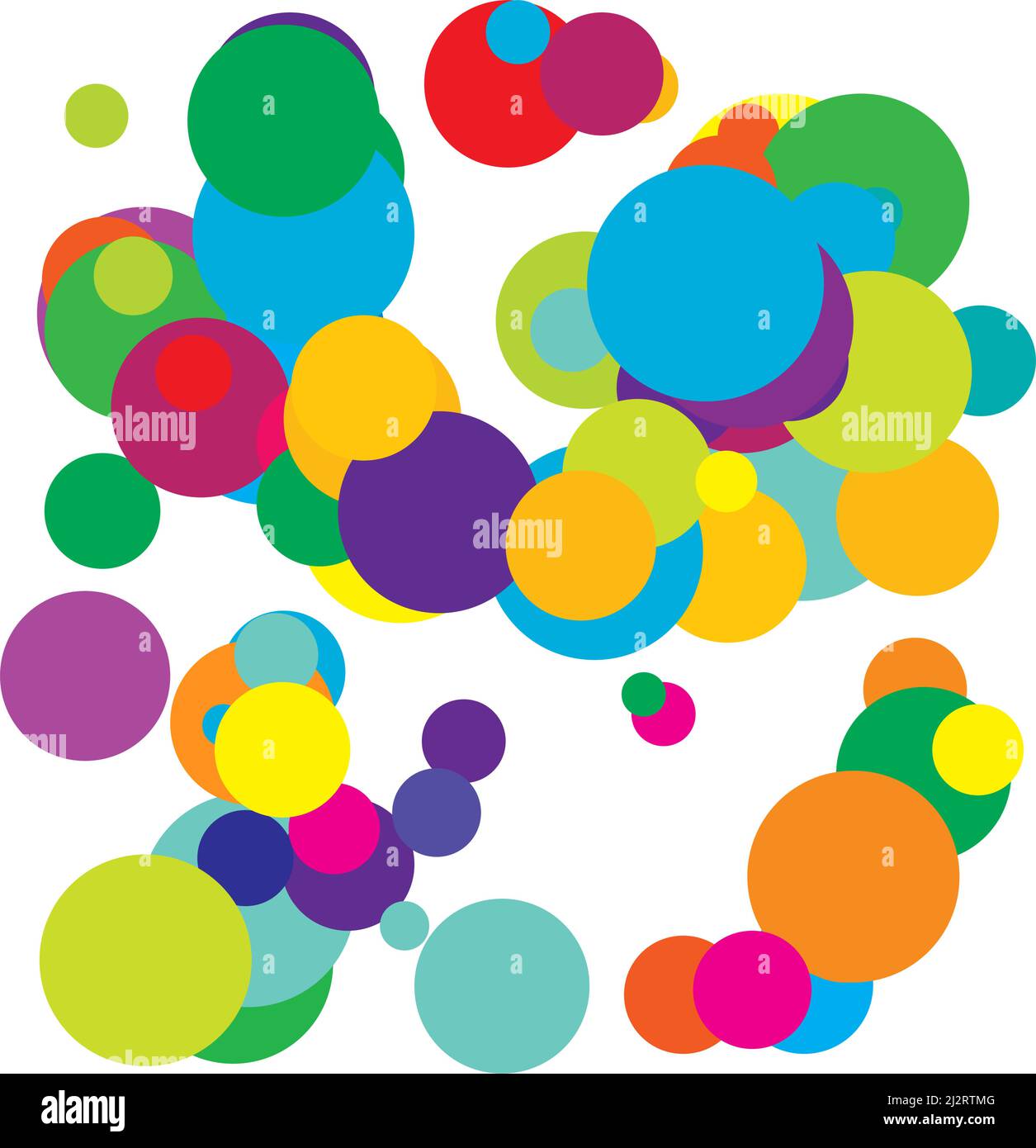 Random chaotic overlapping circles composition. Randomness concept ...