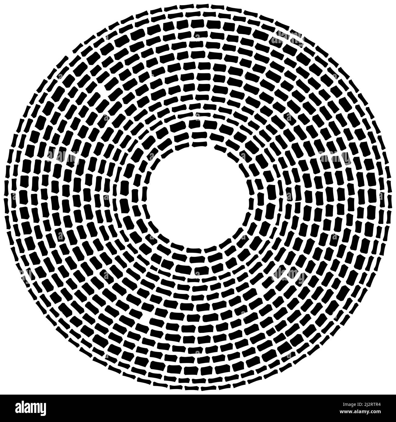 Circle rounded concentric pebble, stone, rock shapes. Circular ...