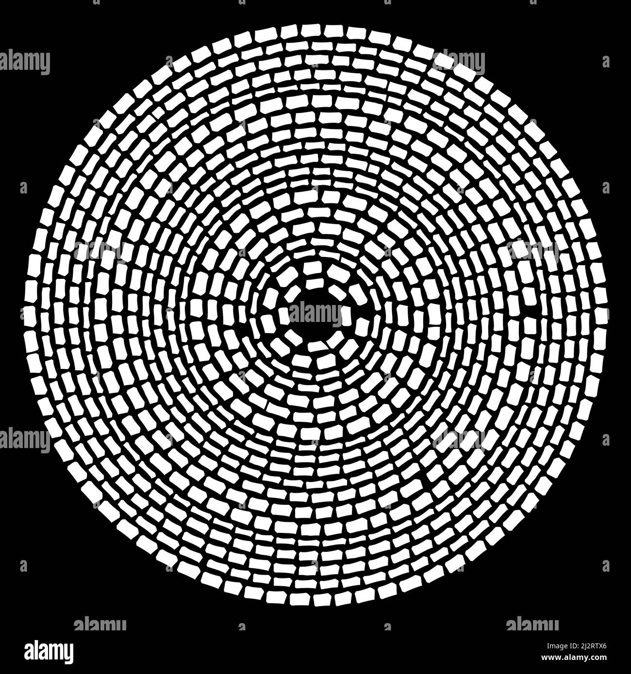 Circle rounded concentric pebble, stone, rock shapes. Circular ...