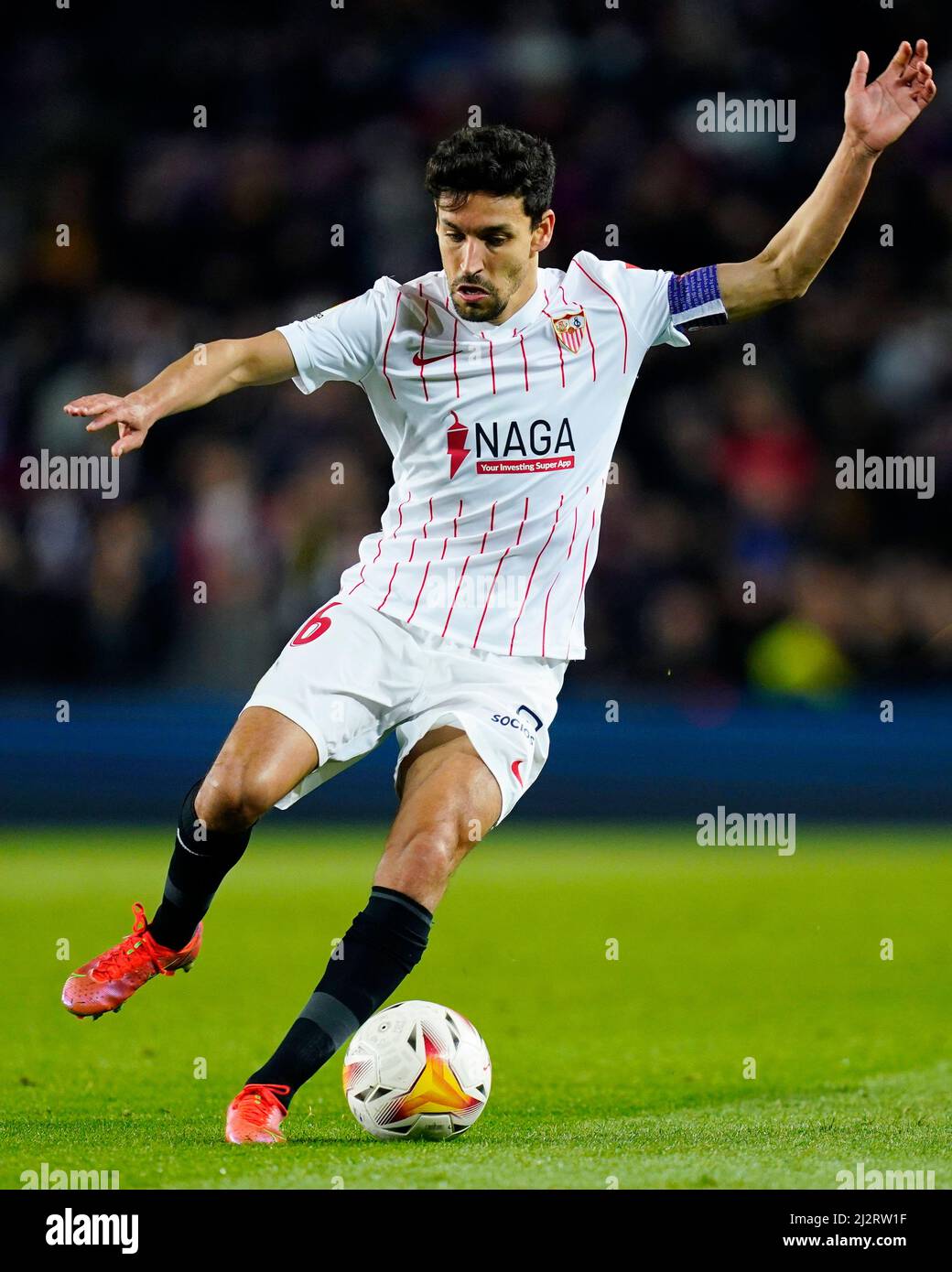 Jesus Navas of Sevilla FC during the La Liga match between FC Barcelona ...