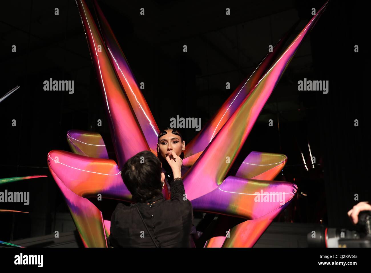 A model seen at On | Off Presents Jack Irving fashion show during ...
