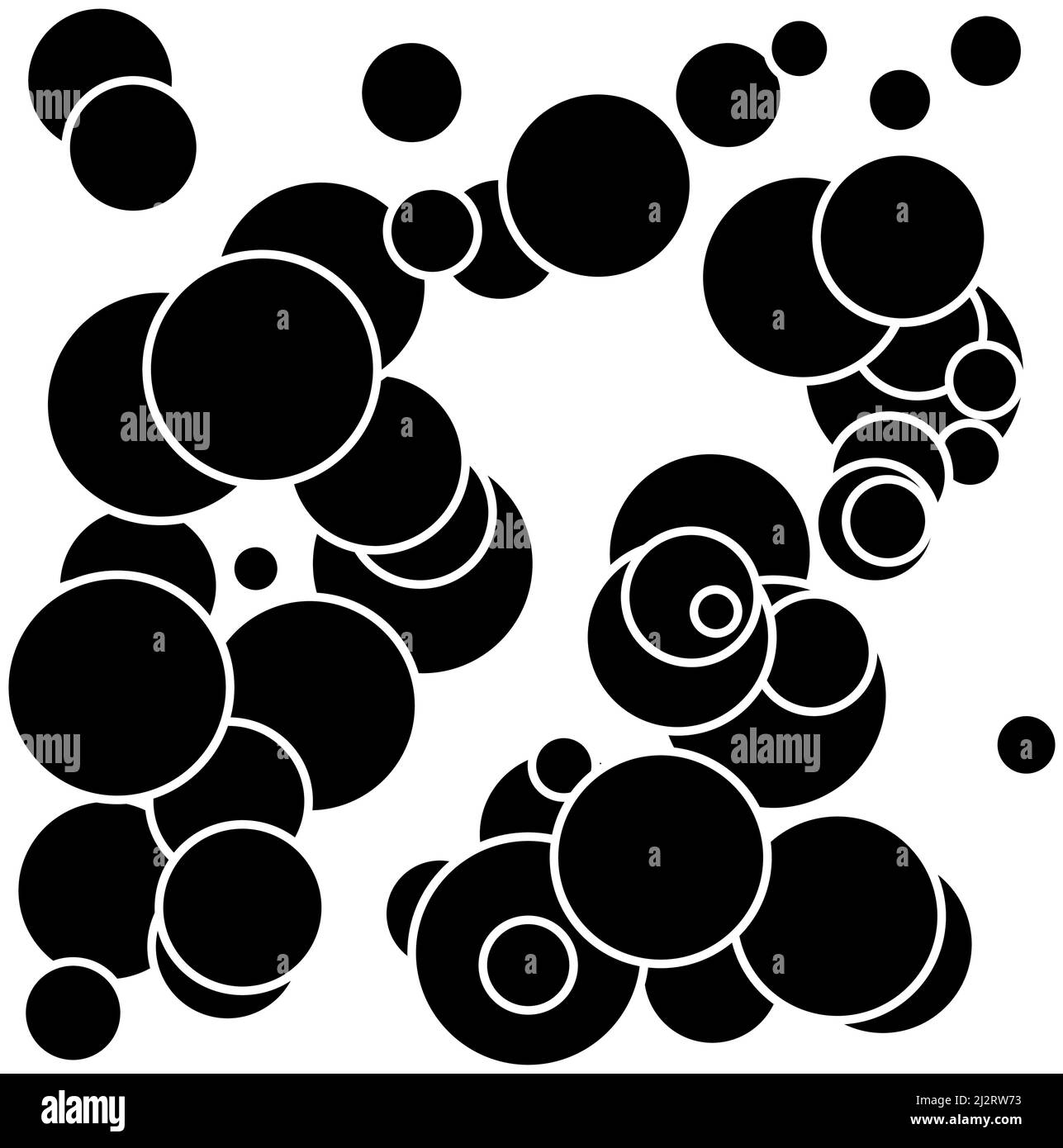 Random chaotic overlapping circles composition. Randomness concept ...