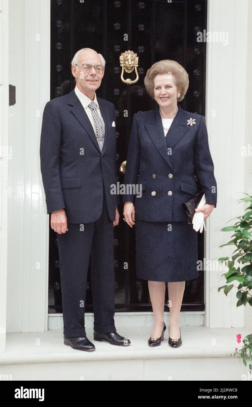 Margaret Thatcher, pictured with her husband Denis, leaving for first ...