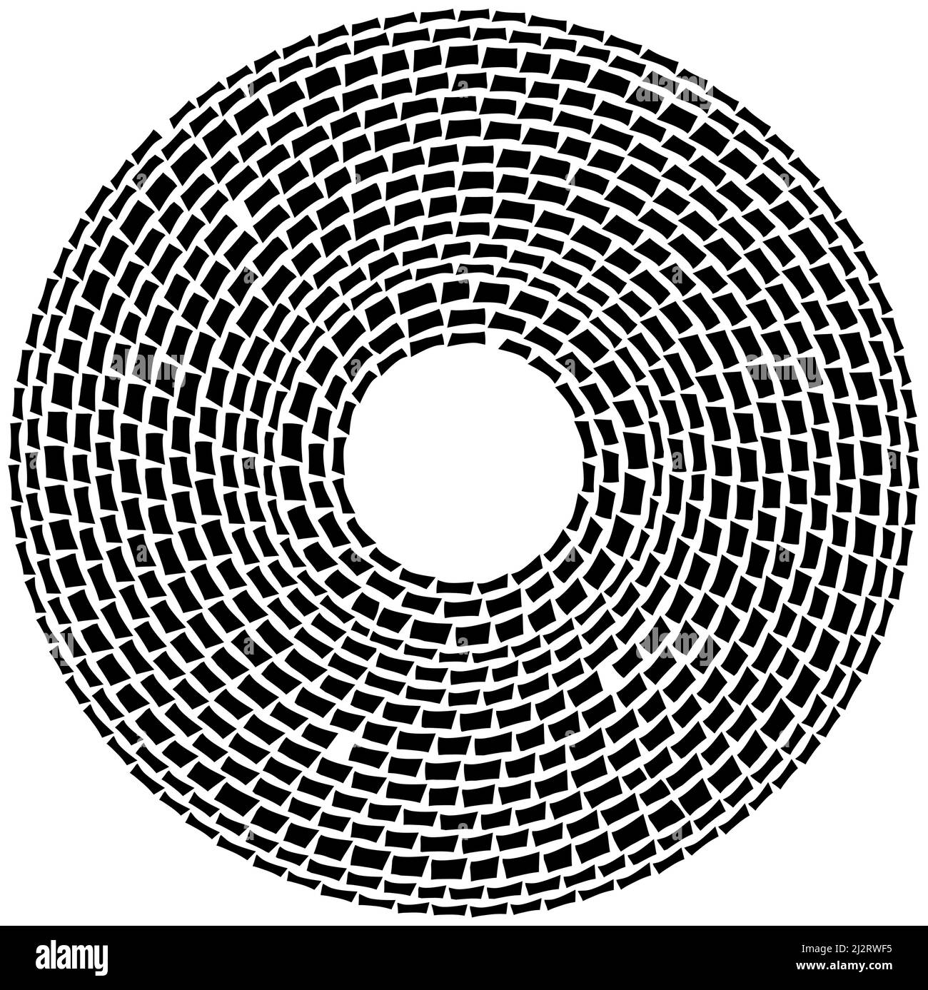 Concentric, geometric circle, ring design element of rectangle shapes ...