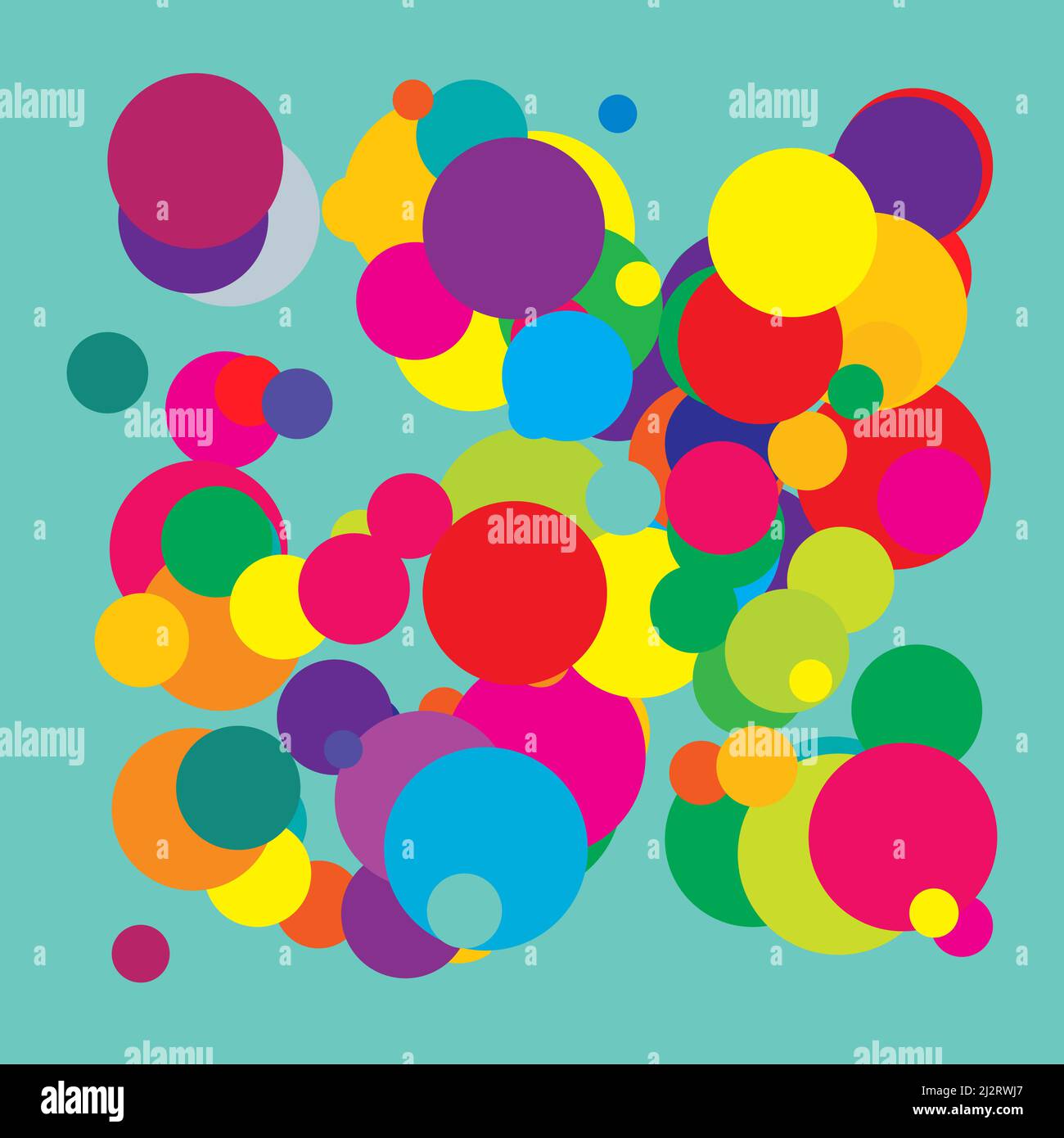 Random chaotic overlapping circles composition. Randomness concept ...