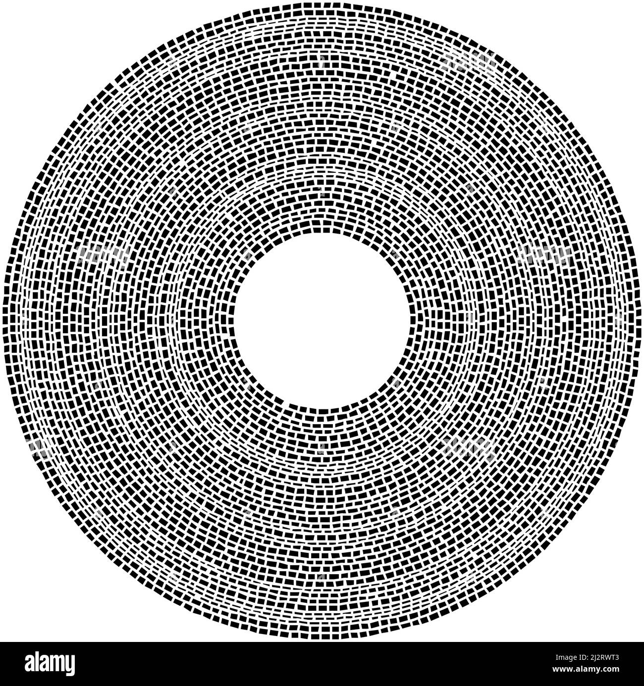 Concentric, geometric circle, ring design element of rectangle shapes ...