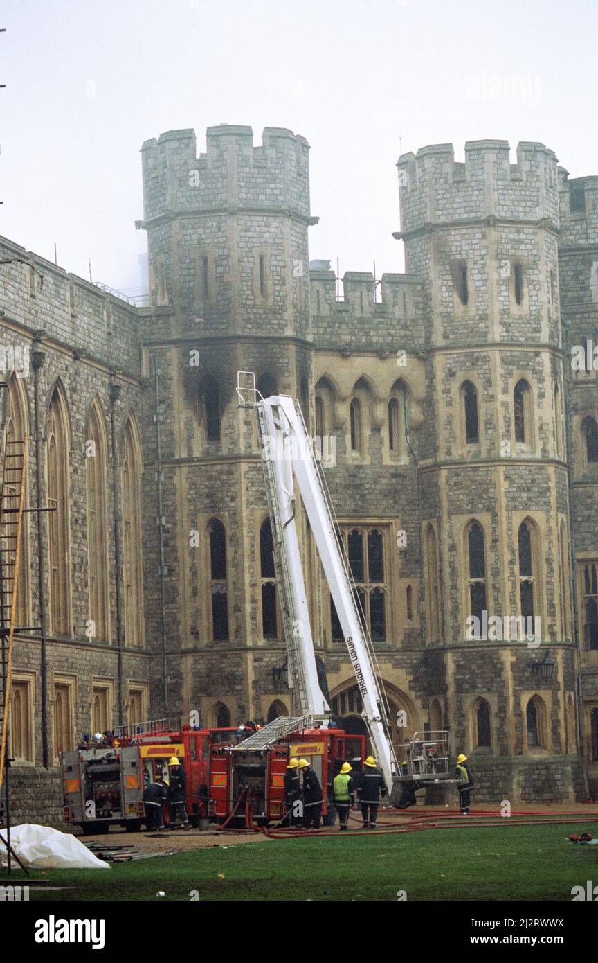 Windsor Castle, the day after the fire in the Brunswick Tower. 21st ...