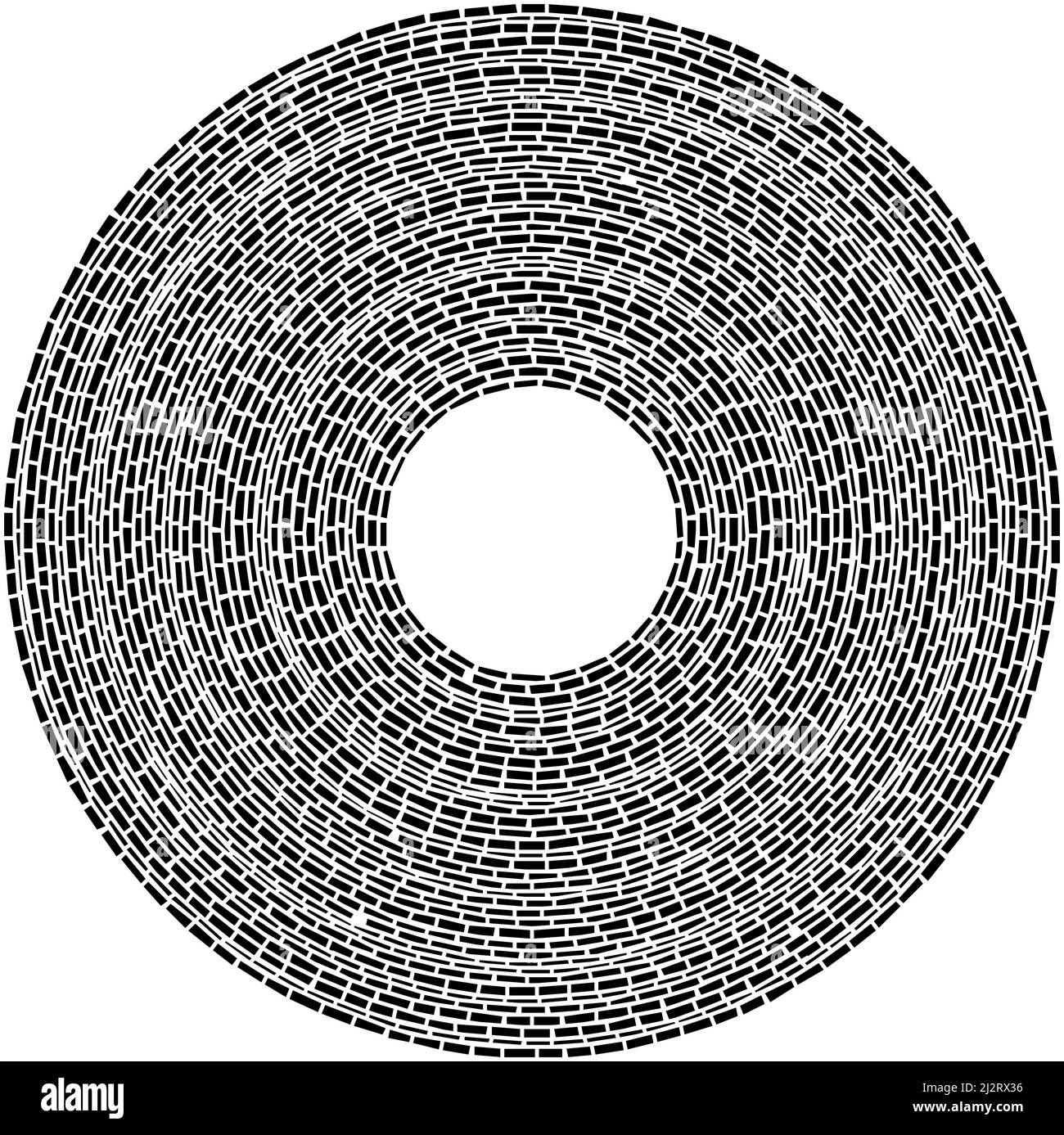 Concentric, geometric circle, ring design element of rectangle shapes ...