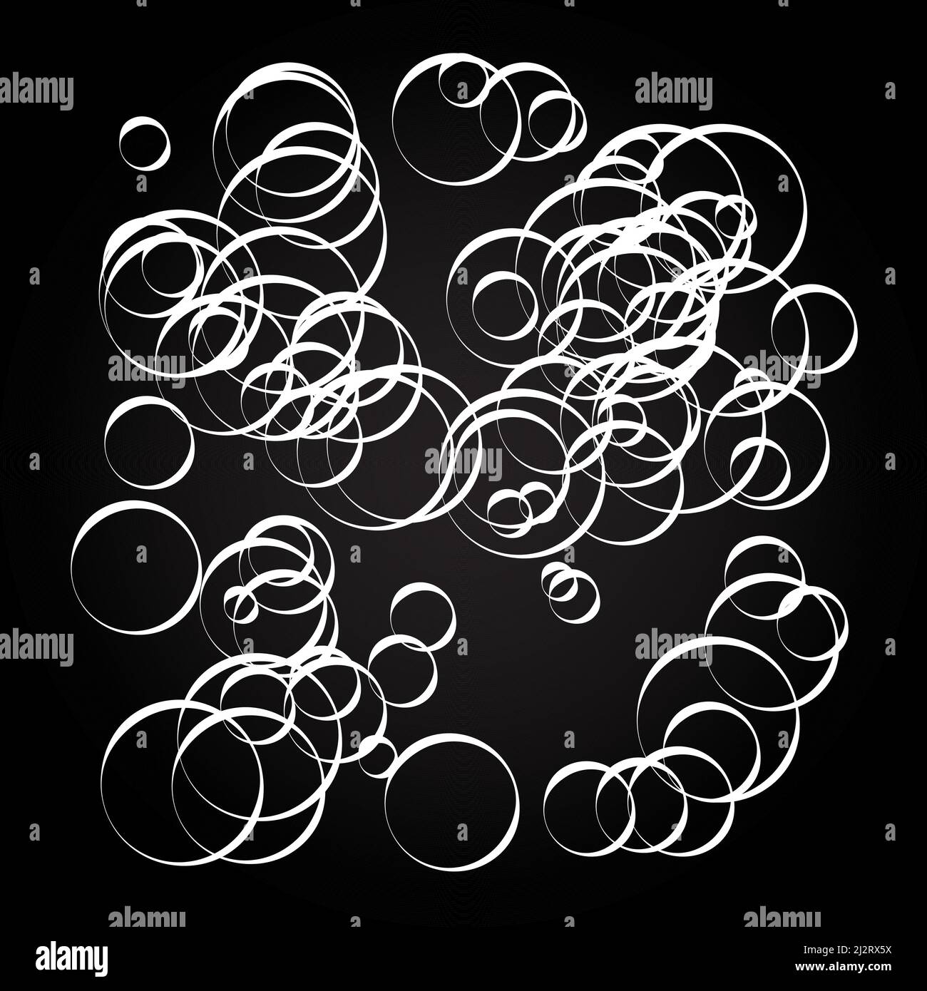 Random chaotic overlapping circles composition. Randomness concept ...