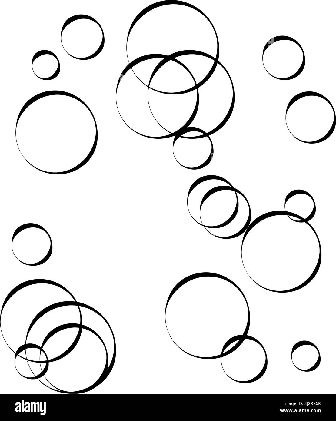 Random chaotic overlapping circles composition. Randomness concept ...