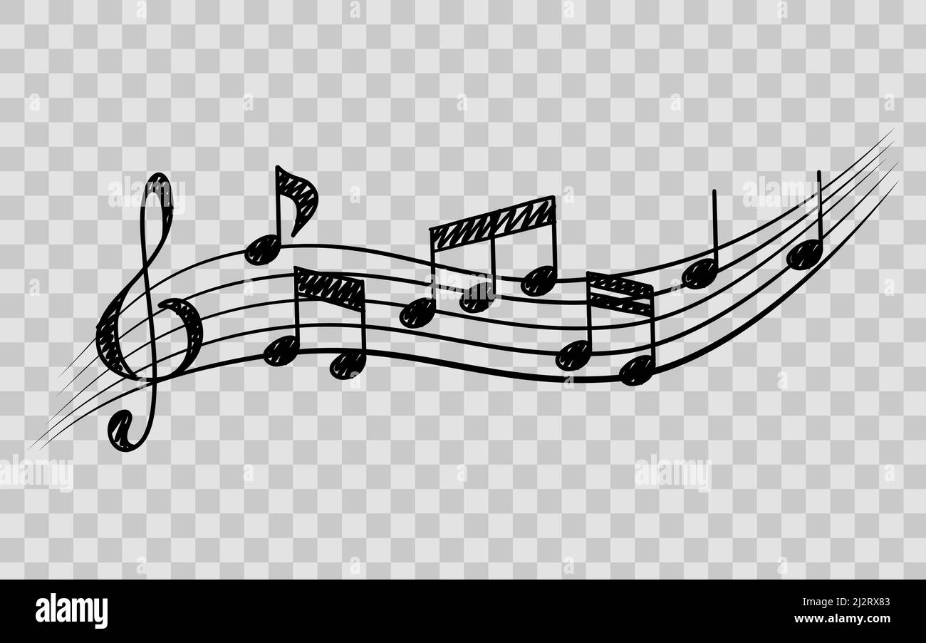 Music notes. Staff treble clef notes. Musical rhythm concept Stock ...