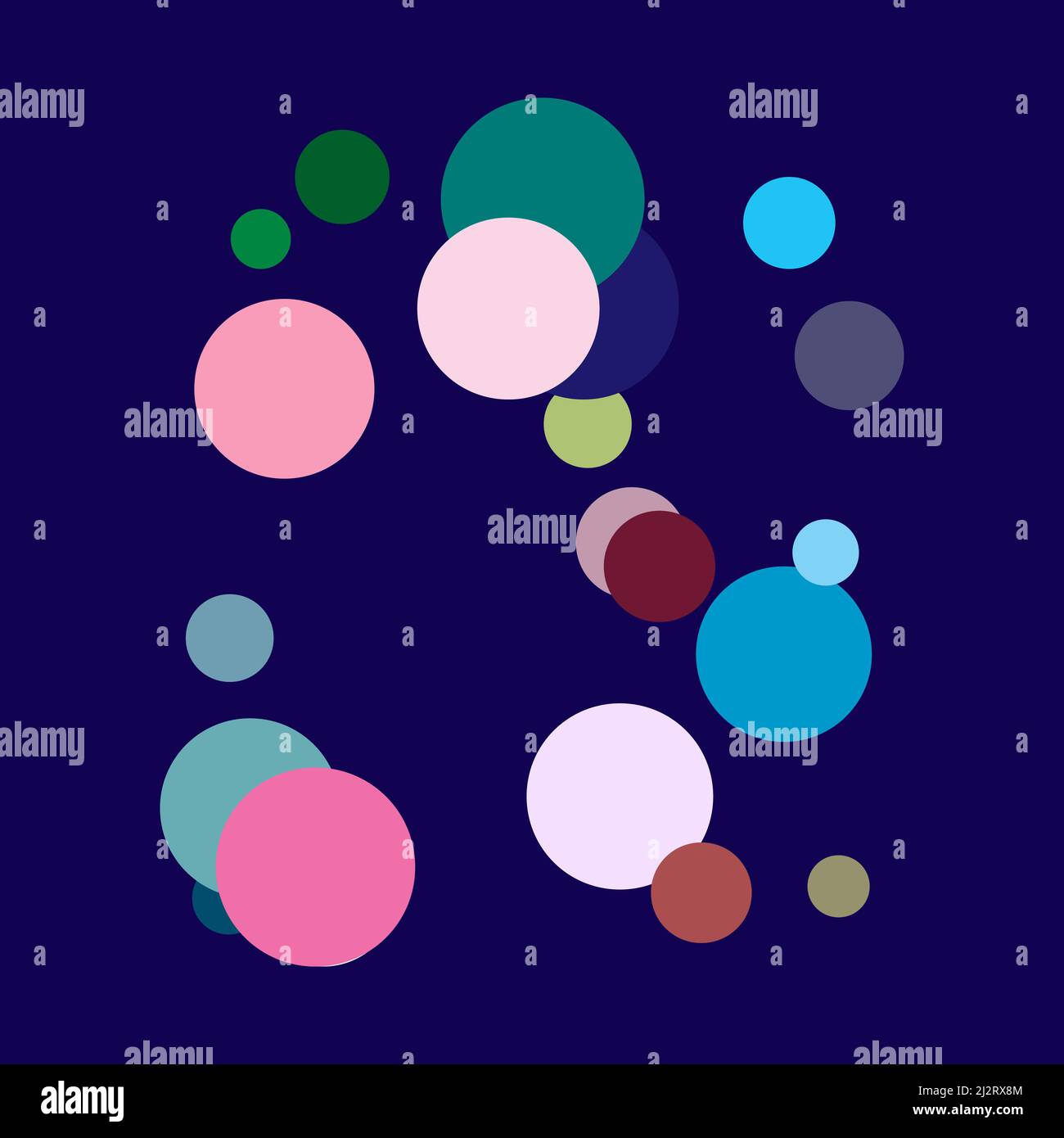 Random chaotic overlapping circles composition. Randomness concept ...