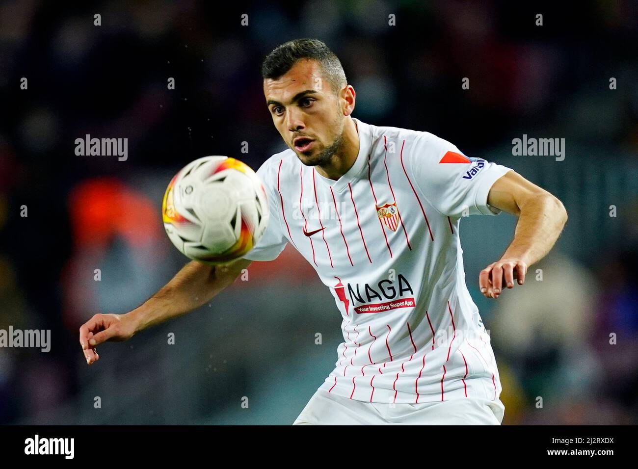Joan Jordan of Sevilla FC during the La Liga match between FC Barcelona ...