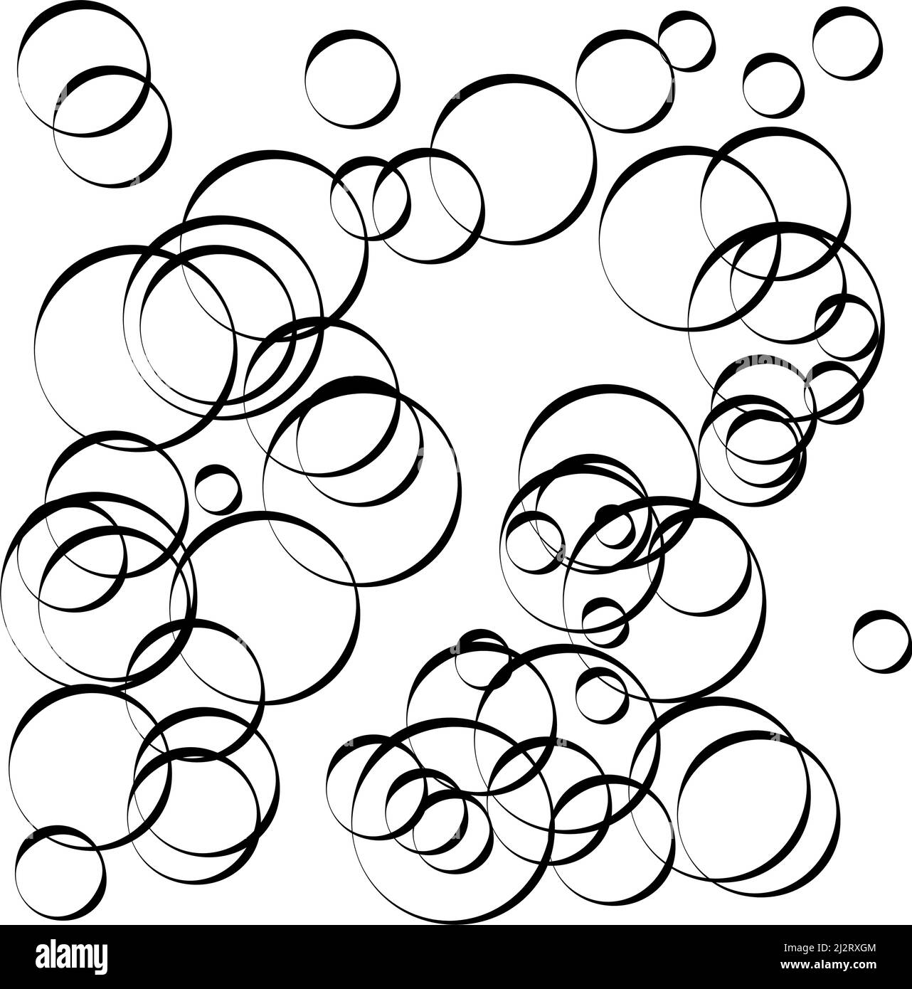 Random chaotic overlapping circles composition. Randomness concept ...