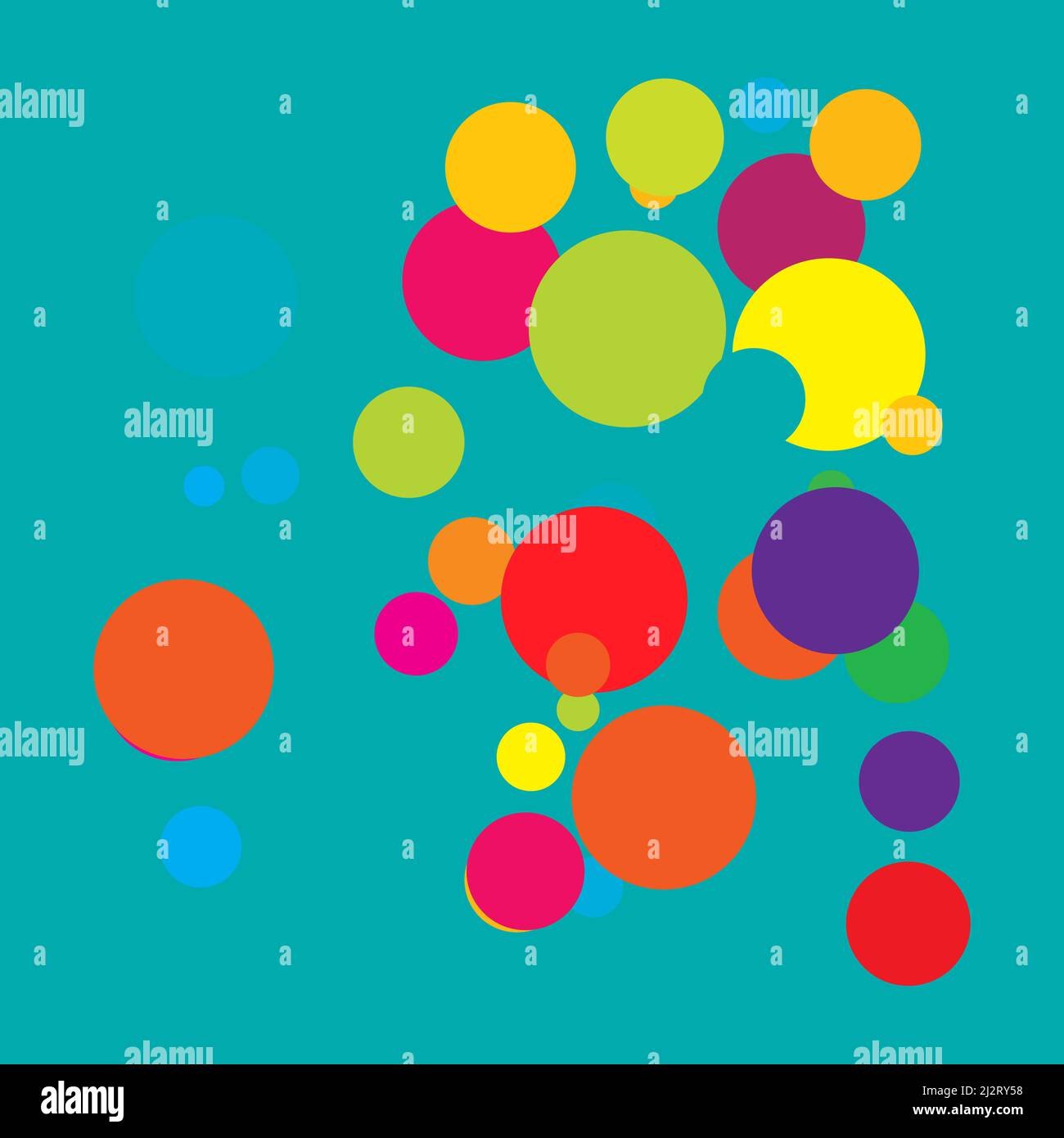 Random chaotic overlapping circles composition. Randomness concept ...