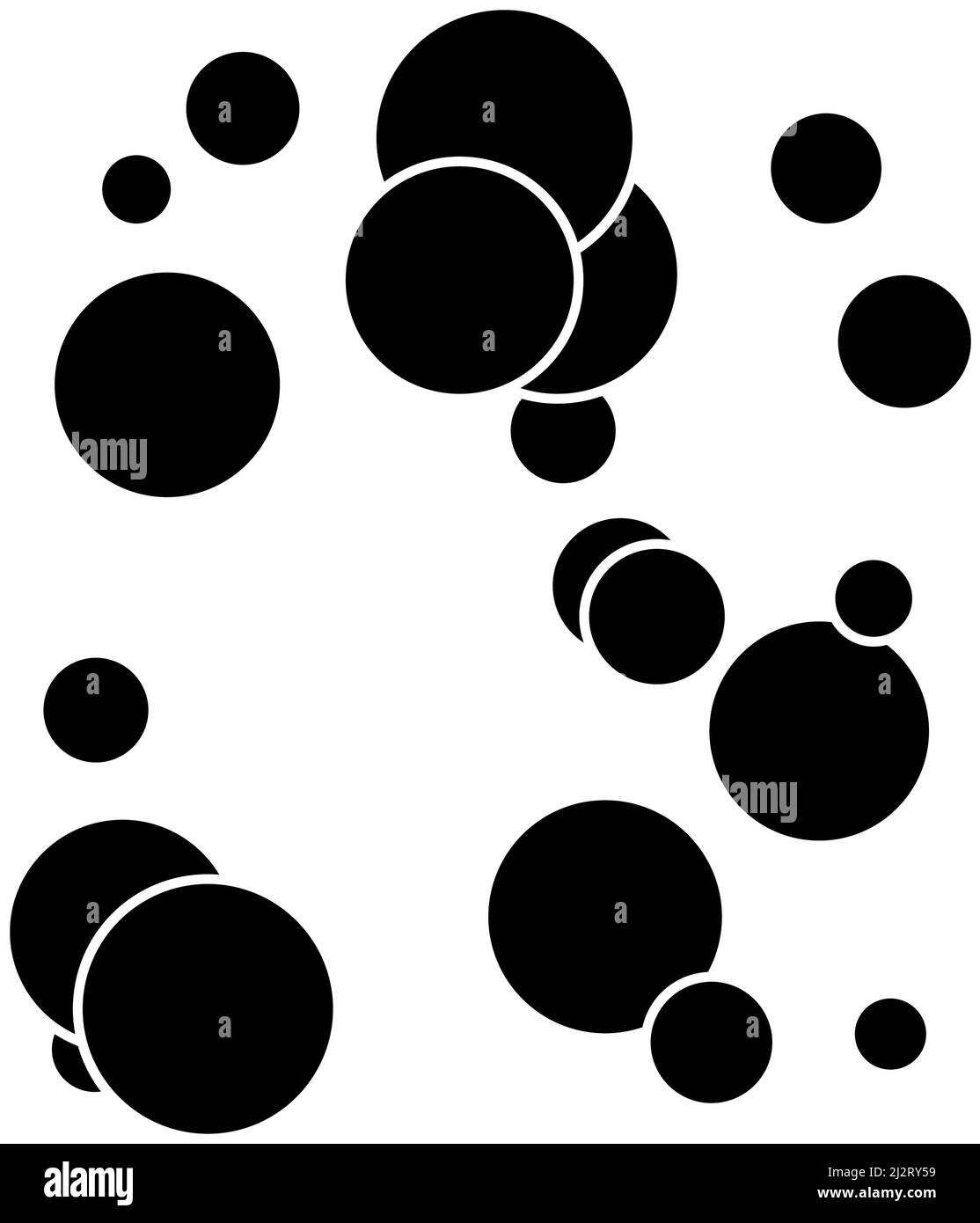 Random chaotic overlapping circles composition. Randomness concept ...