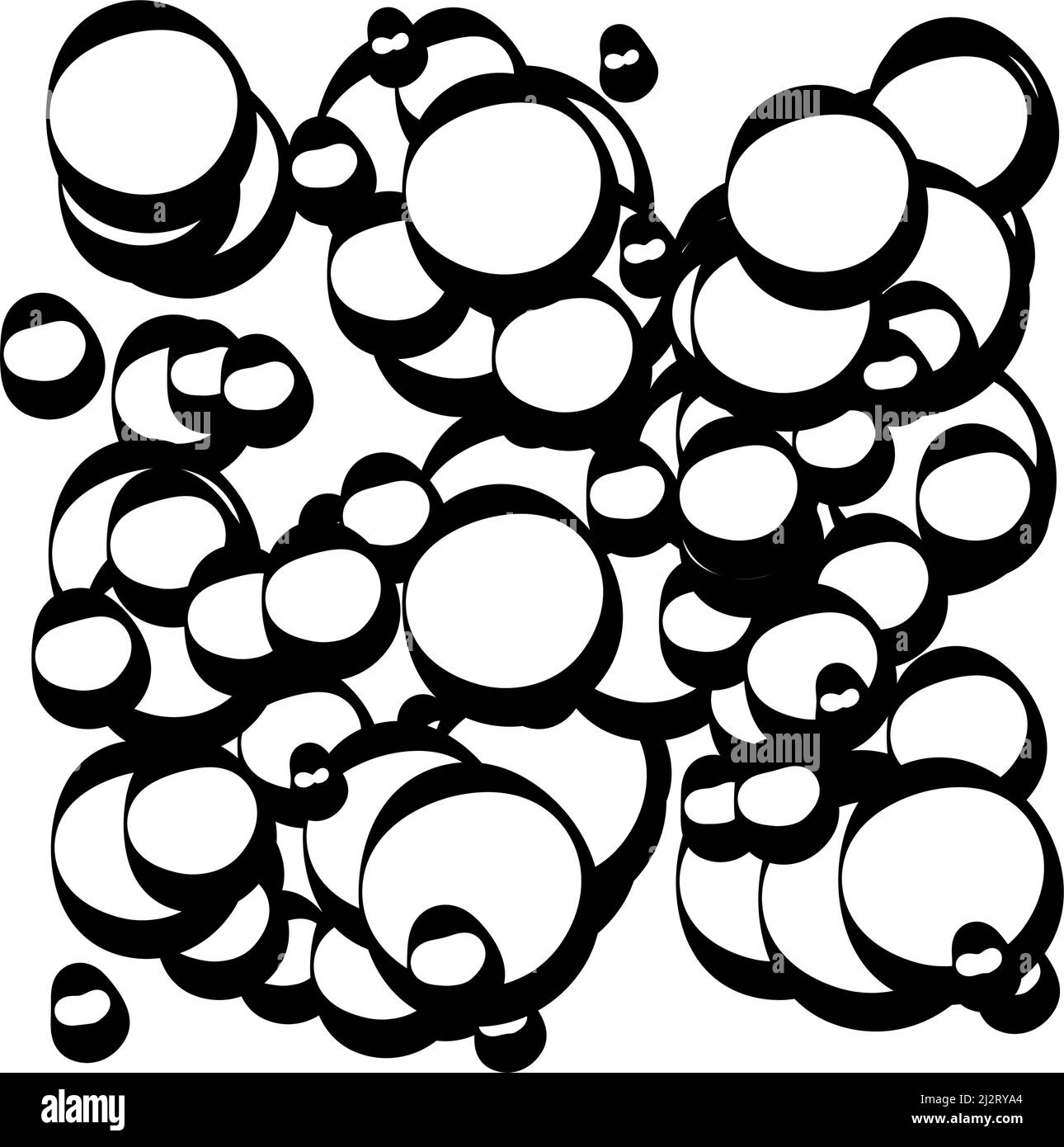 Random chaotic overlapping circles composition. Randomness concept ...
