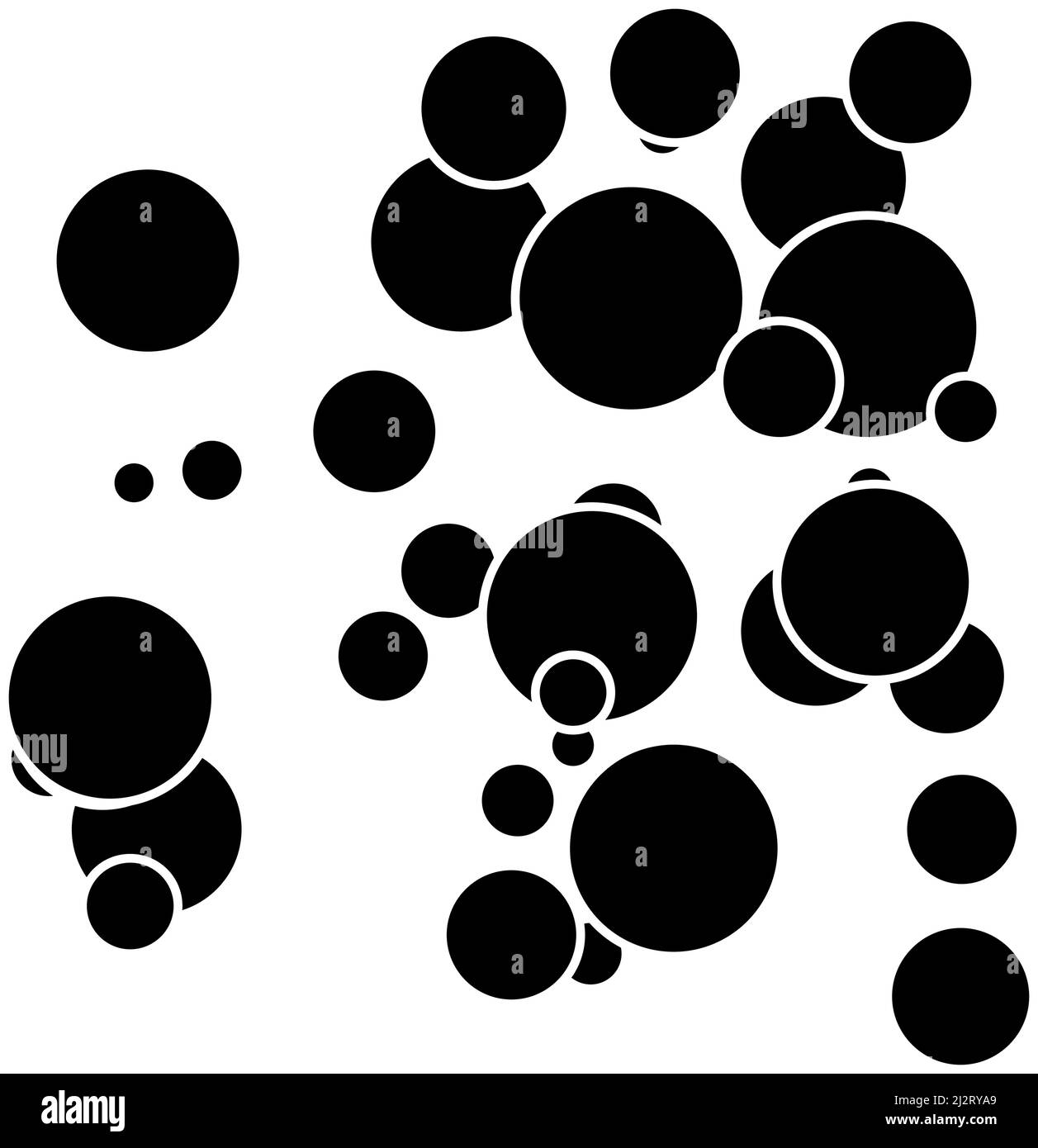 Random chaotic overlapping circles composition. Randomness concept ...