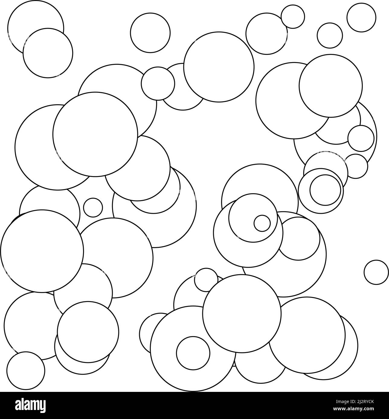 Random chaotic overlapping circles composition. Randomness concept ...